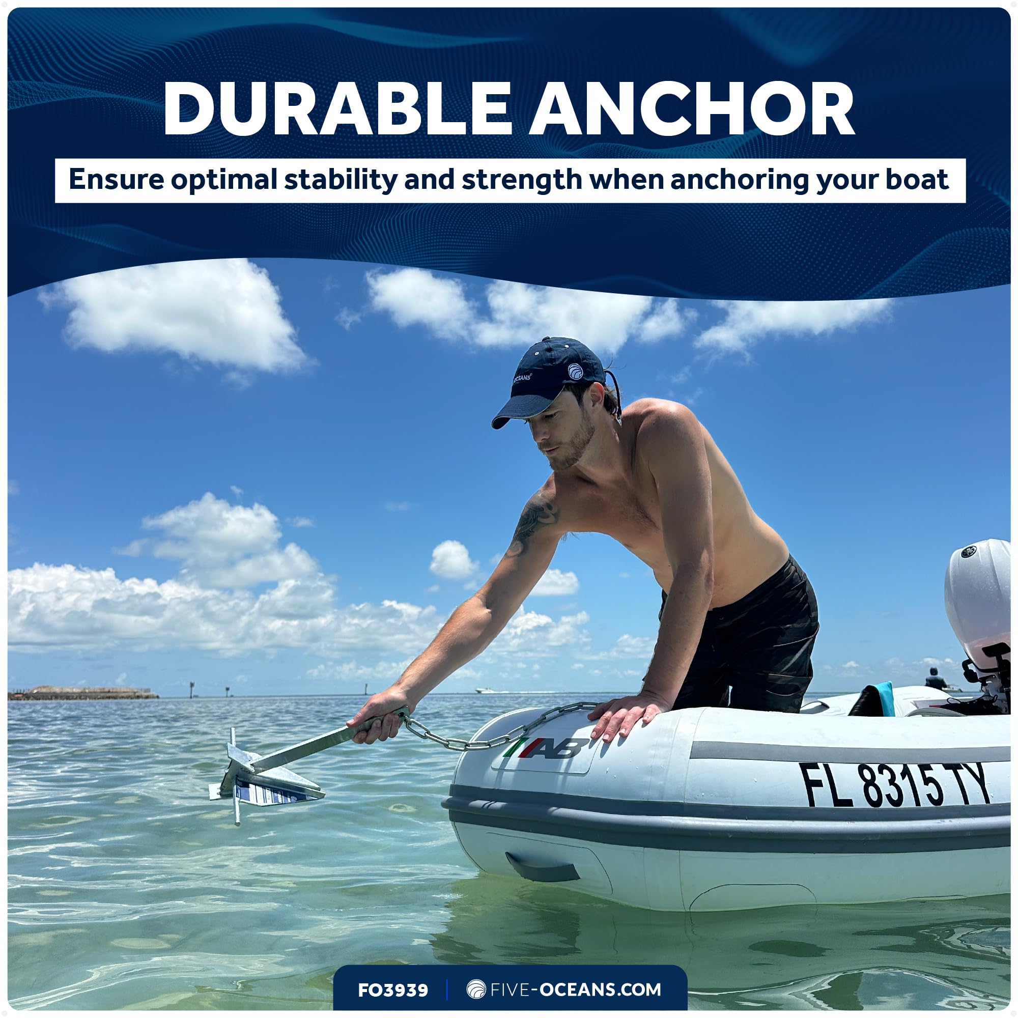 Snapklik.com : Boat Anchor - Fluke Anchor, 4 Lb, Galvanized Steel Boat ...