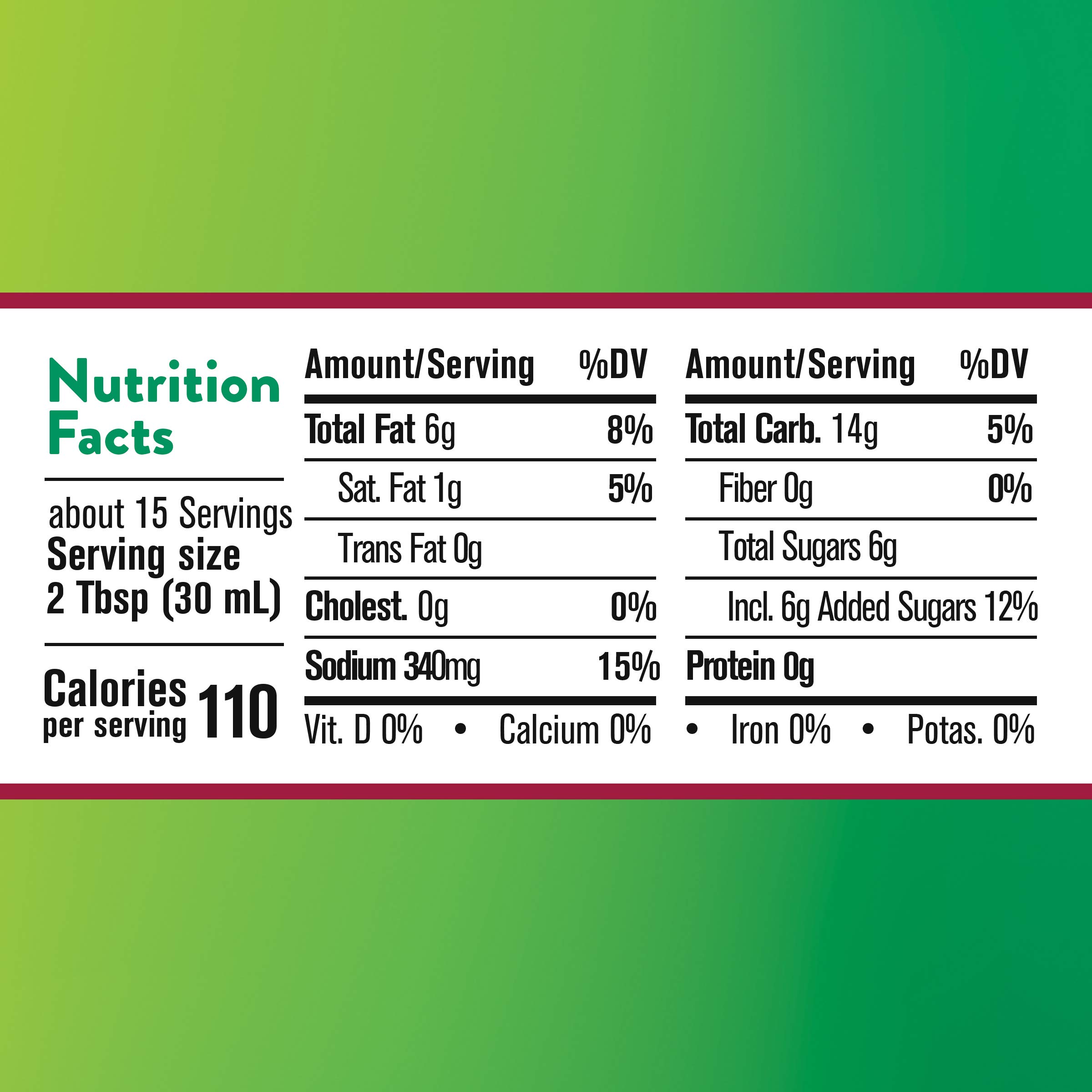 Russian Salad Dressing Nutrition Label