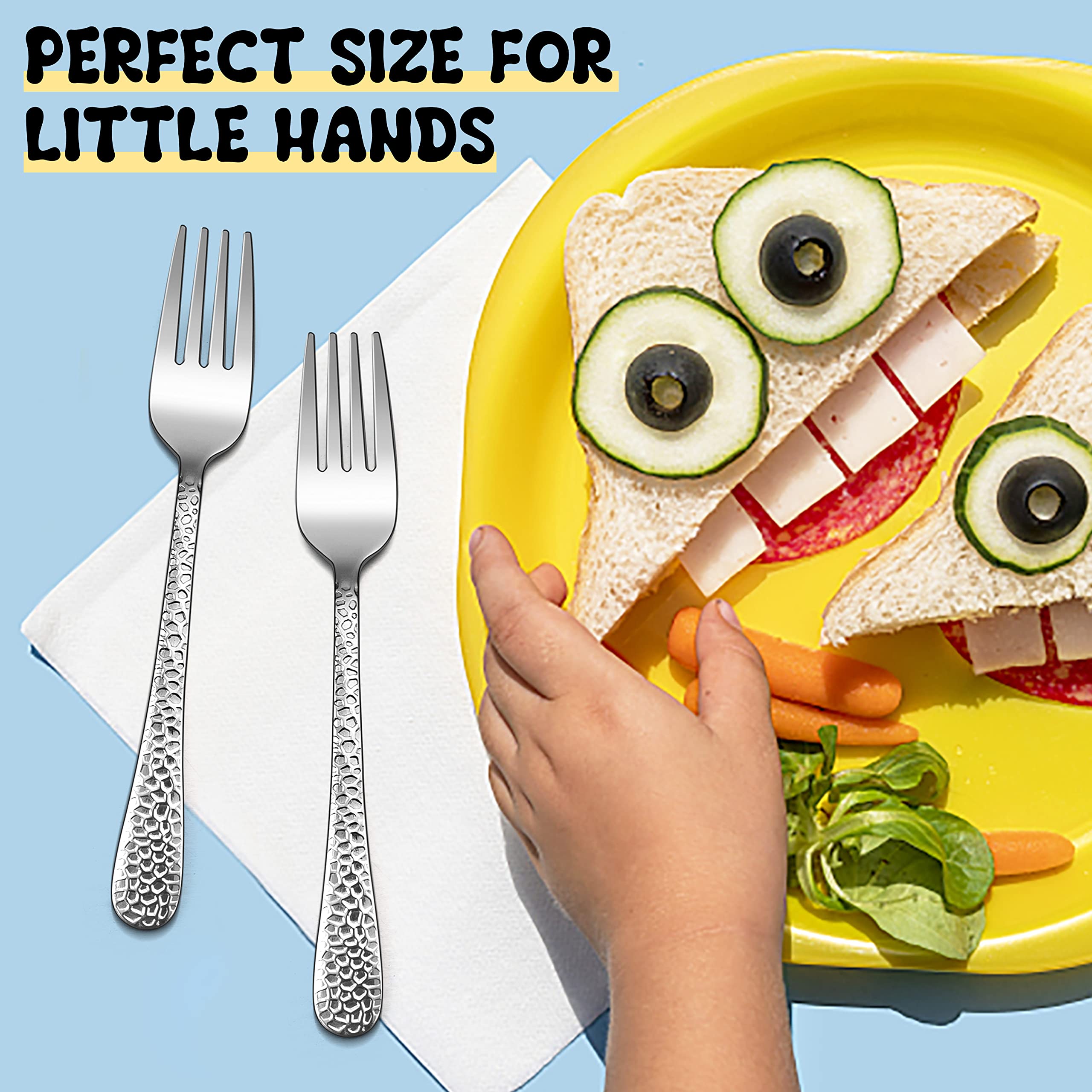 Snapklik.com : Stainless Steel Kids Forks, 6-Piece Toddlers Forks Safe ...