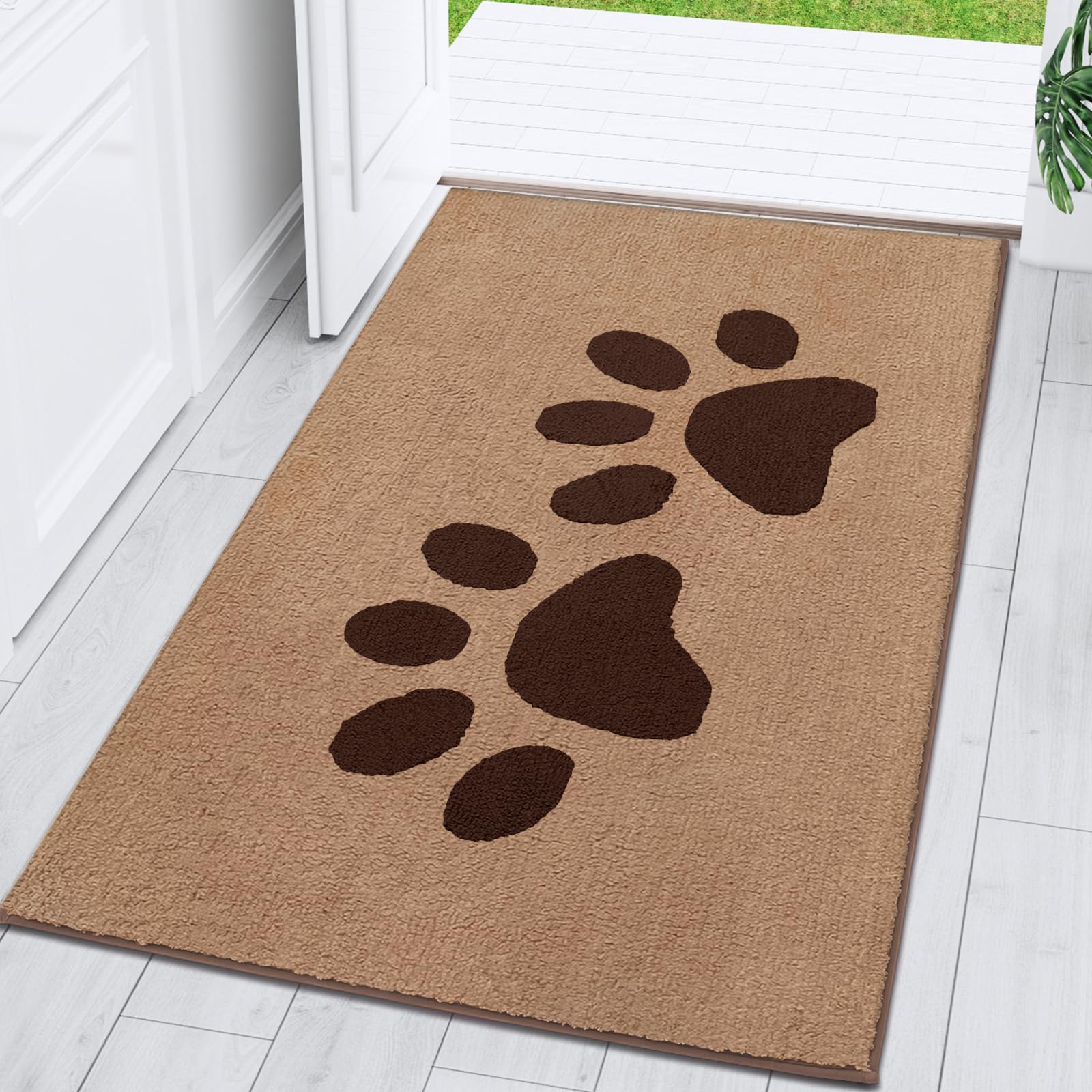 Amazon.com: Buganda Dog Door Mat for Muddy Paws, Absorbent Dirt Trapper ...
