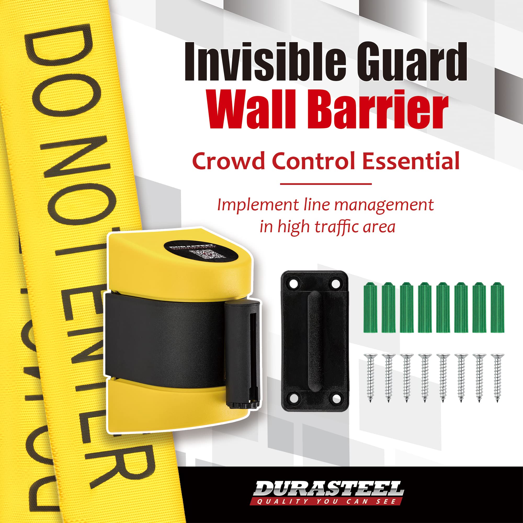 Snapklik.com : DuraSteel Wall Mount Crowd Control Retractable Belt ...