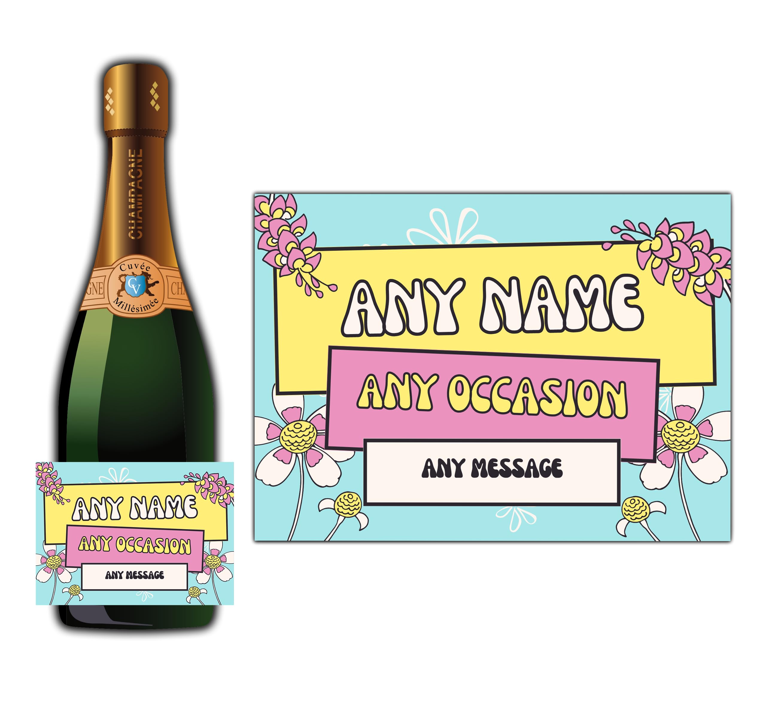 Personalised Prosecco Label Custom Champagne Wine Bottle Stickers ...