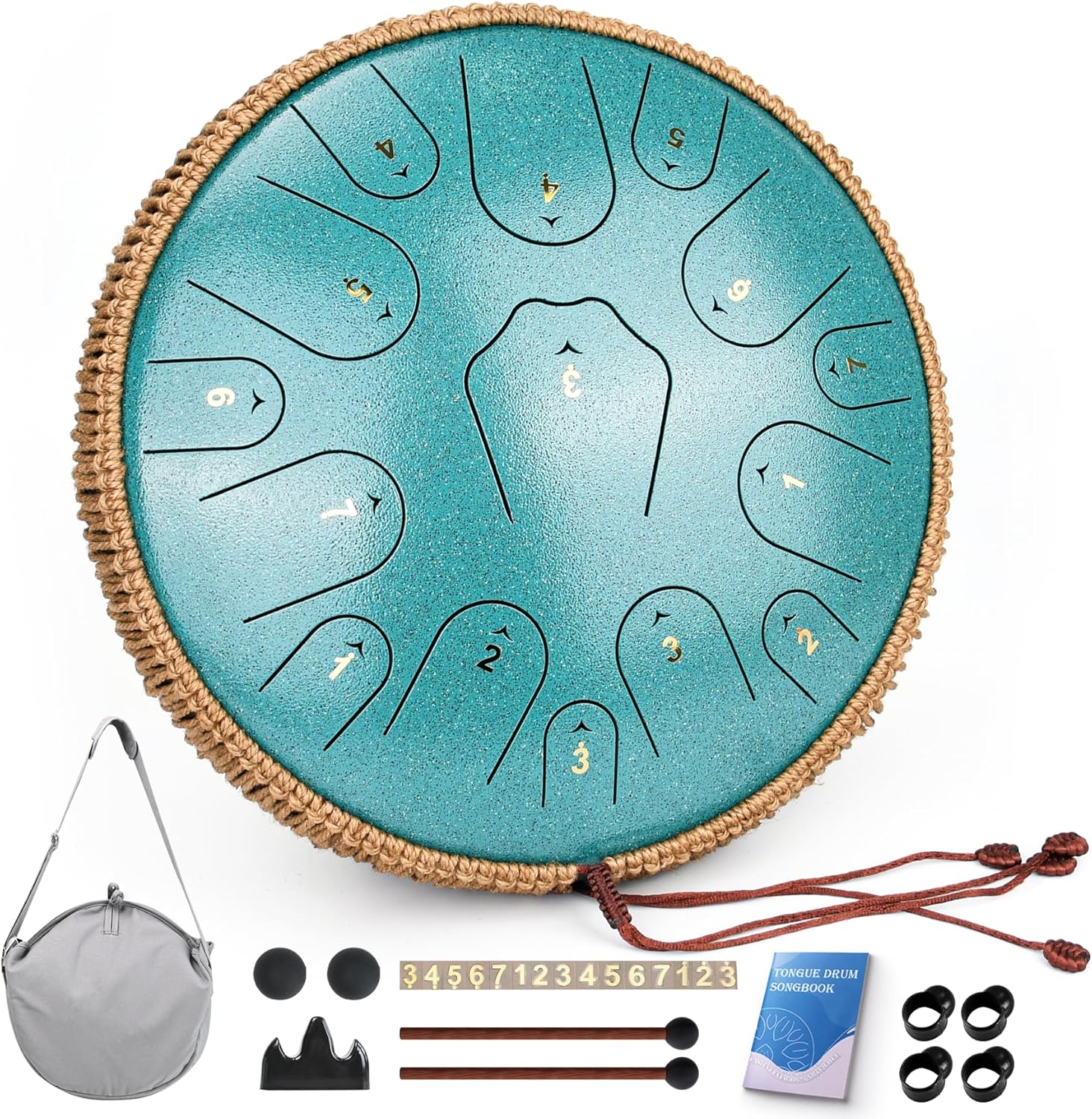 Amazon.com: Steel Tongue Drum-14 Inch 15 Notes Tongue Drums, Steel Drum ...