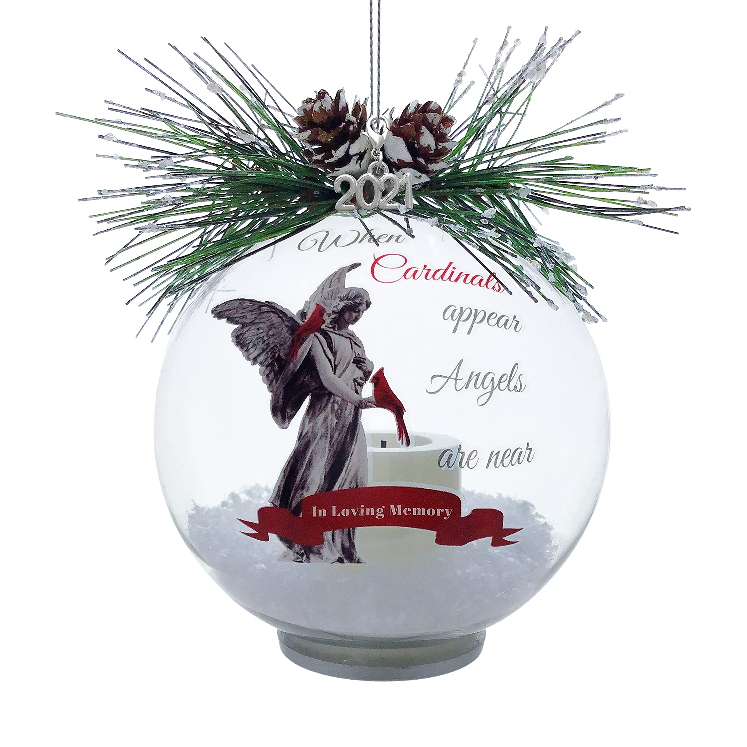 BANBERRY DESIGNS 2021 LED Memorial Christmas Ornament with a Beautiful ...