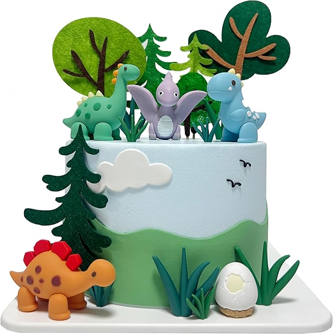 Amazon.com: 19pcs Dinosaur Cake Toppers, 3D Dinosaurs Cake Toppers for ...