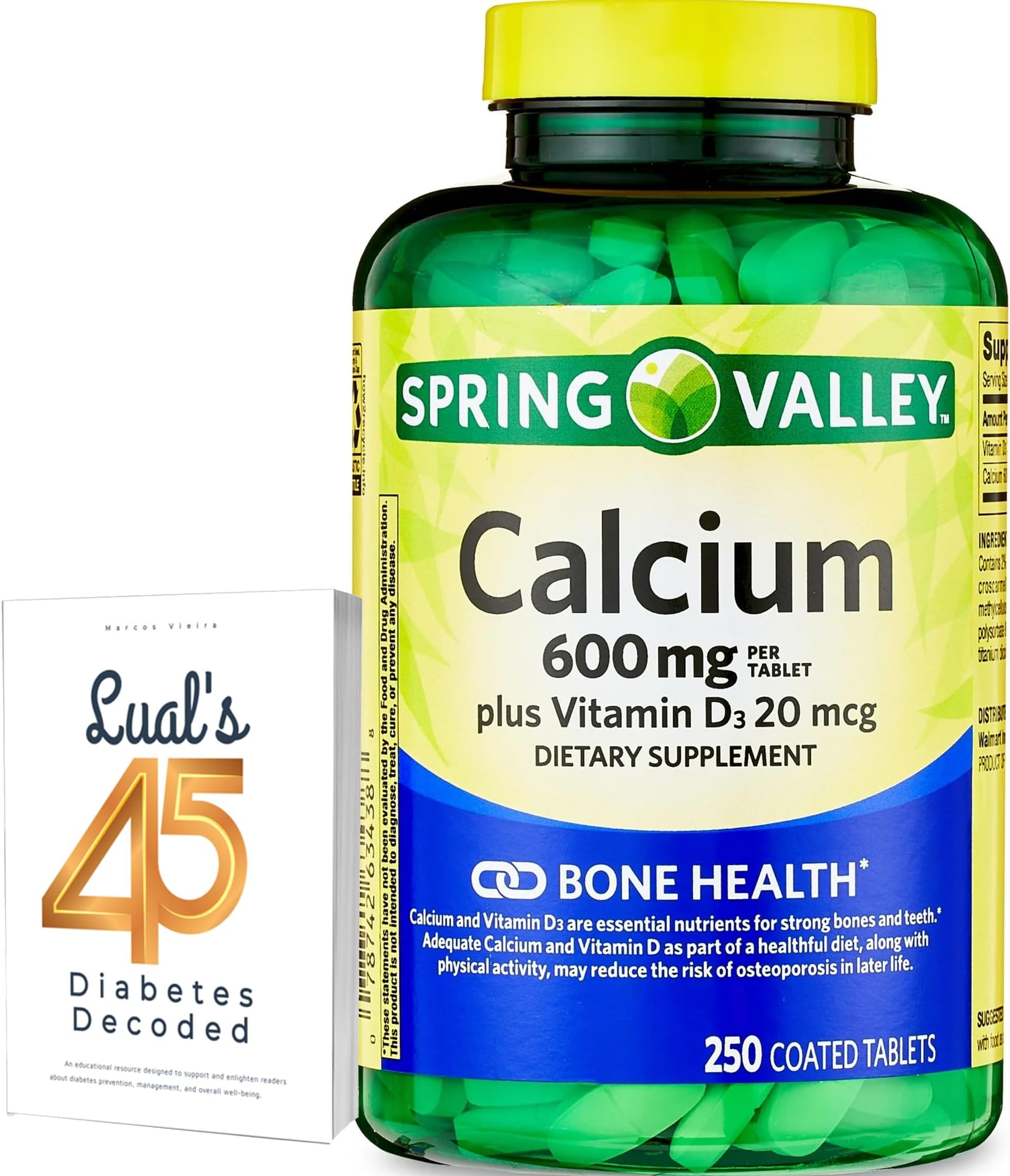 Amazon.com: Spring Valley Calcium 600 mg 250 Coated Tablets | Calcium ...