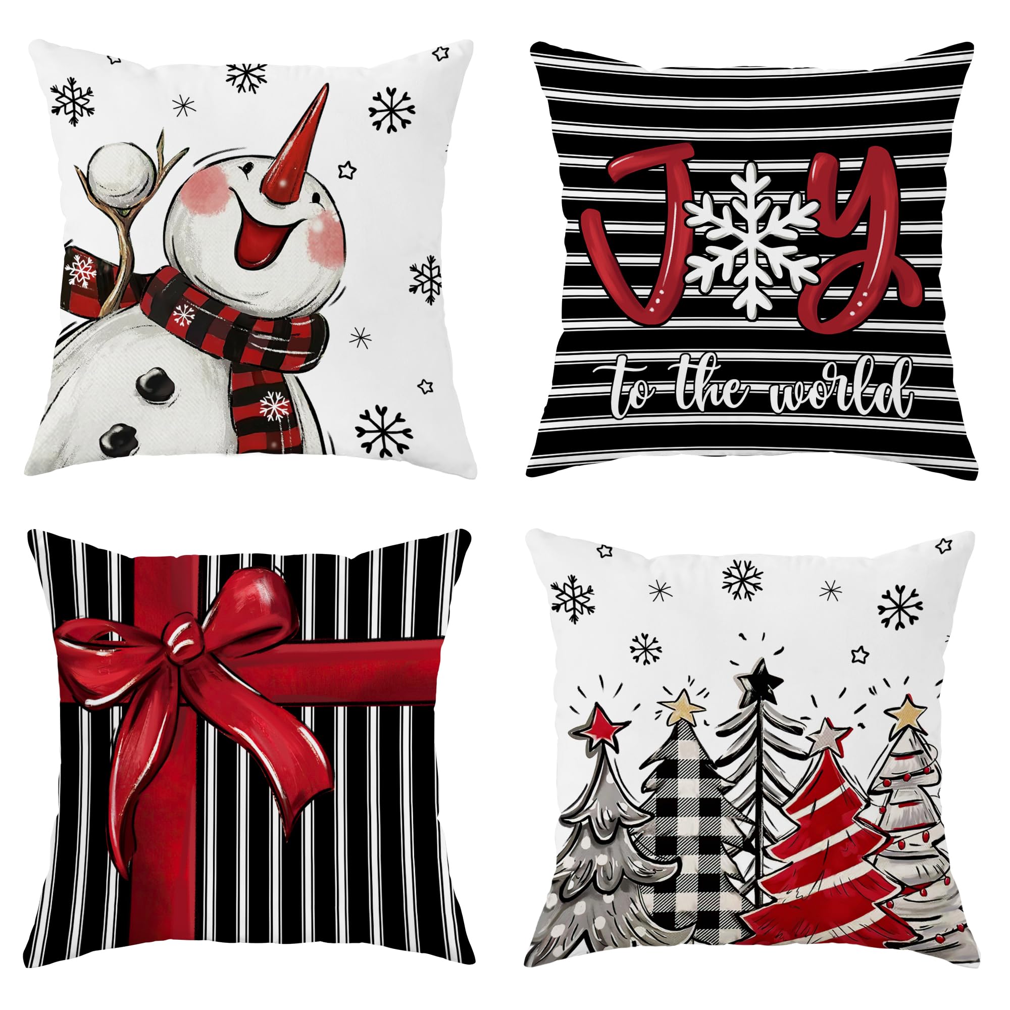 Amazon.com: SEGXCFL Velvet Christmas Pillow Covers 18x18, Black ...