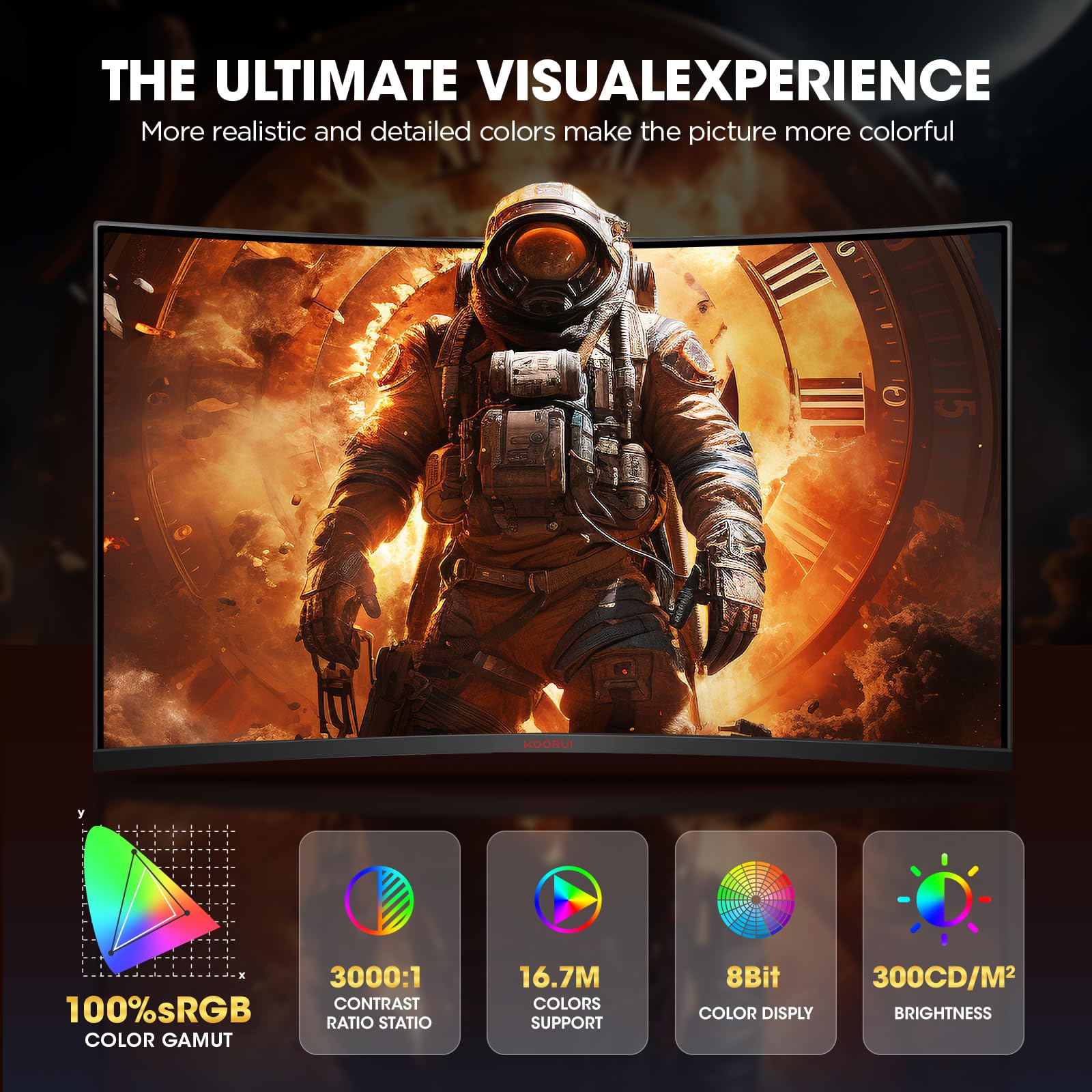 Snapklik.com : KOORUI 32 Inch Curved Gaming Monitor - QHD