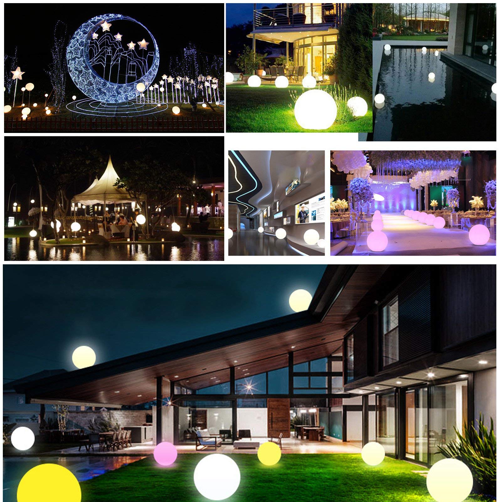 Decorazione Esterna Impermeabile Sfera Luminosa LED Galleggiante 20,3 ...