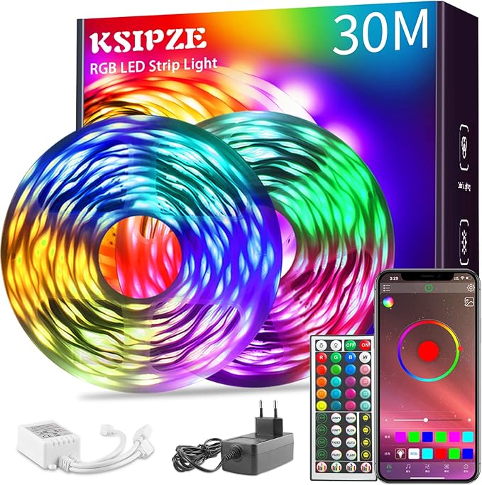 Ksipze LED-slinga, 20 m, RGB-LED-ljusslinga, slinga, ljus, med ...