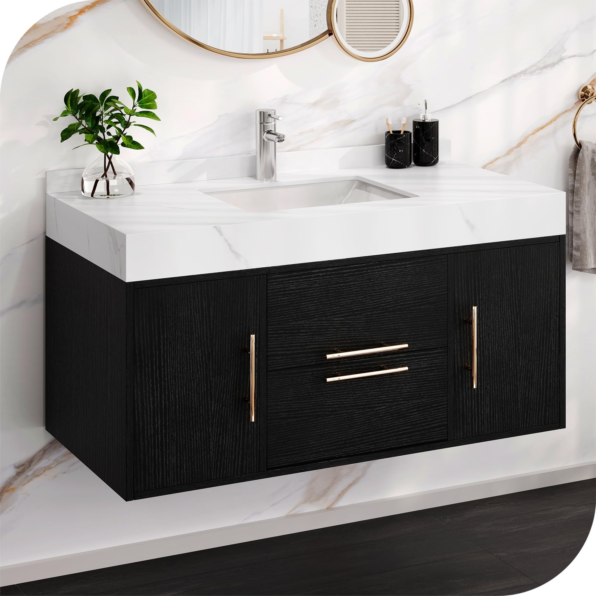 Amazon.com: TOLEAD 30" Bathroom Vanity Cabinet with Sink Combo, Wall ...