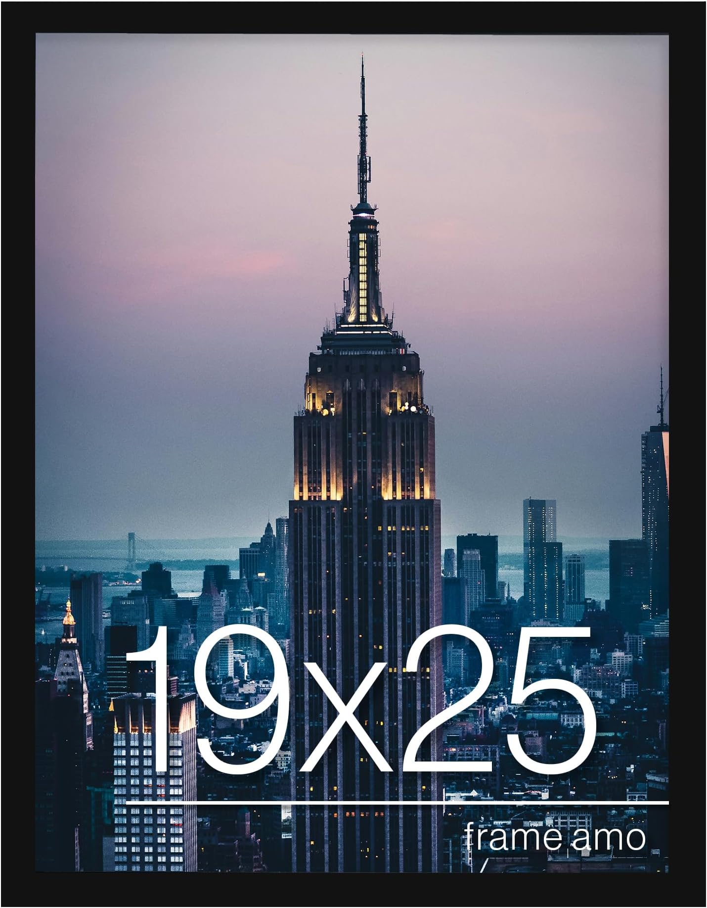 Amazon.com - Frame Amo Black 19x25 Picture or Poster Frame, 1 inch Wide ...