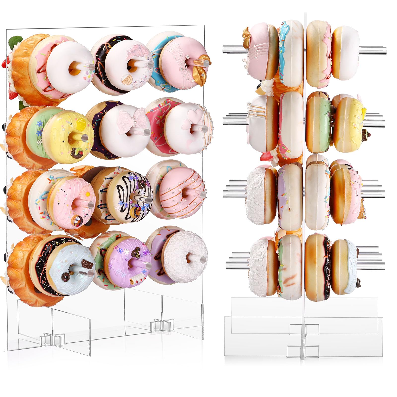 Amazon.com: Yiyiring 24 Pegs Double Side Acrylic Donut Display Stand ...