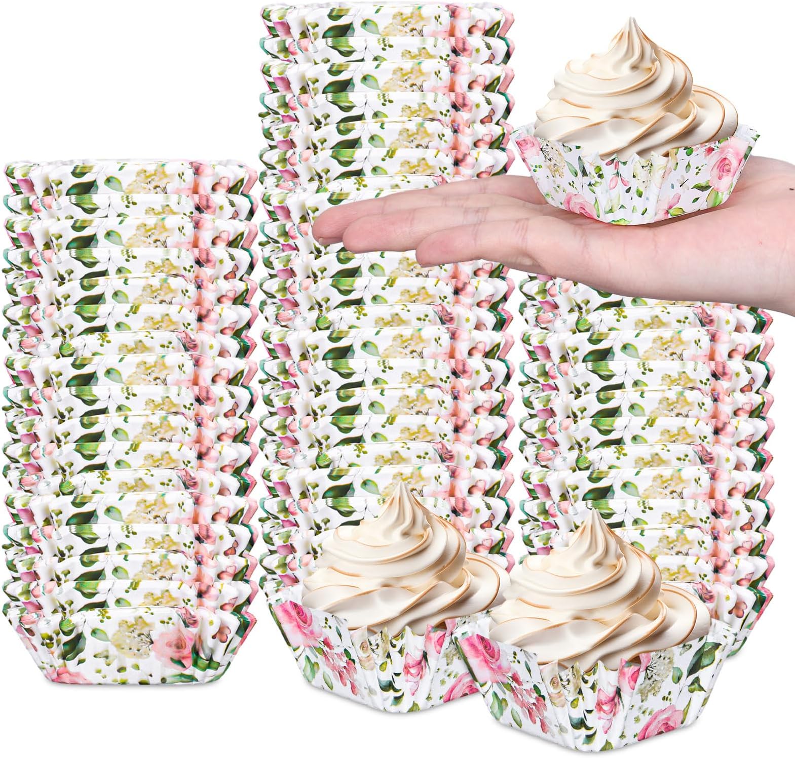 Amazon.com: COcnny Flower Mini Cupcake Liners - 300pcs Wild Flower ...