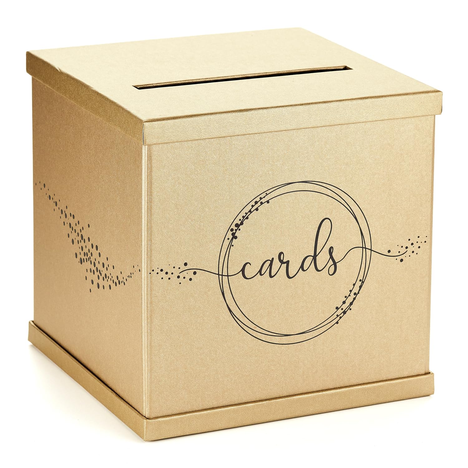 Amazon.com: Black & Gold Card Box, Large 10x10 with Envelope Slot Lid ...