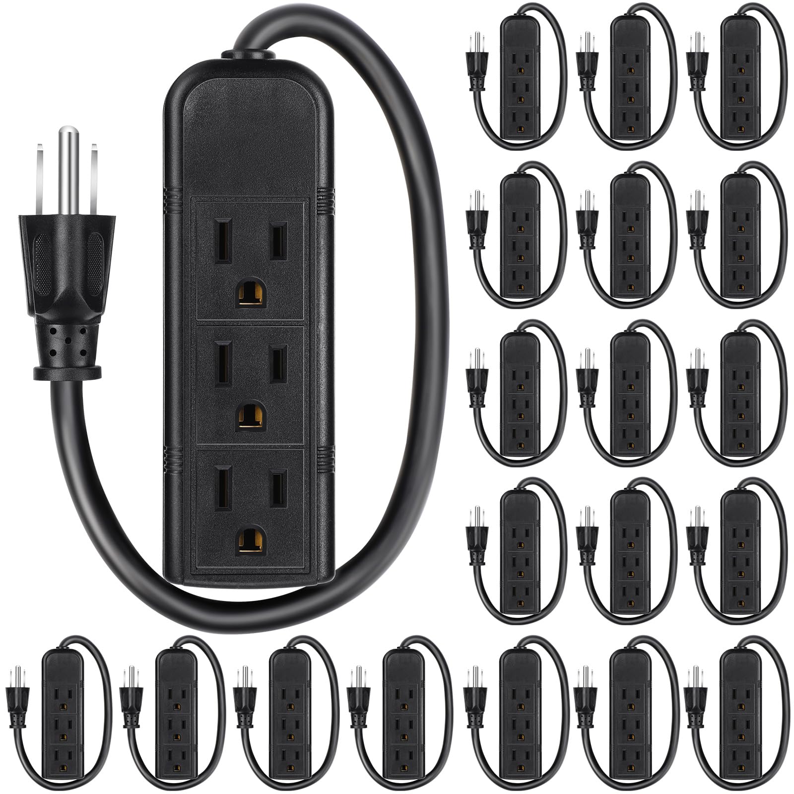 Amazon.com: Copkim 20 Pack 3 Outlet Power Strip Extension Cord with ...