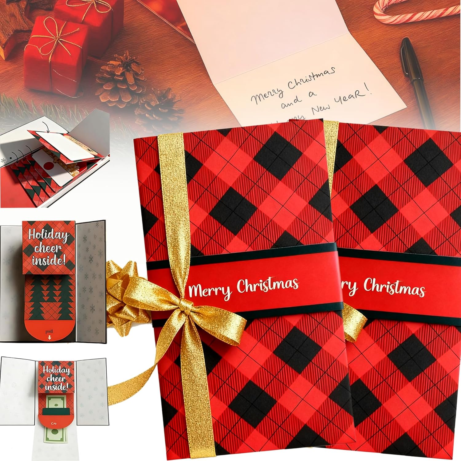 Amazon.com: EXISHRED 2026 New Christmas Gift Card Booklet, Handmade ...