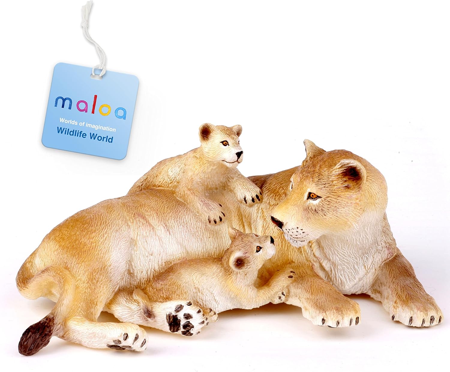 Amazon.com: Maloa® Lioness with Cubs Figurine, Hand Painted, Large Lion ...