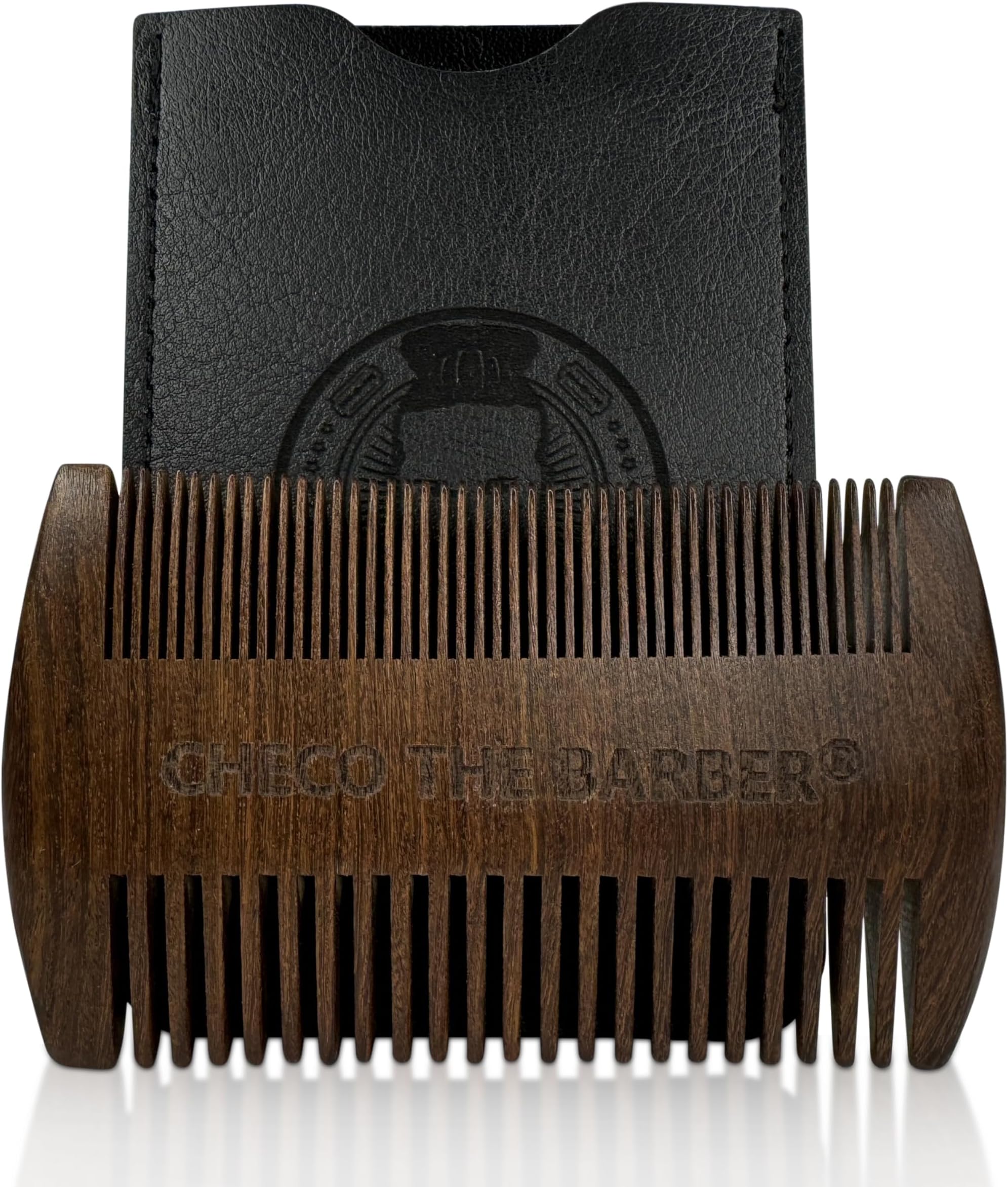Amazon.com : Menesia Black Wooden Beard Comb with Case for Men, Men's ...
