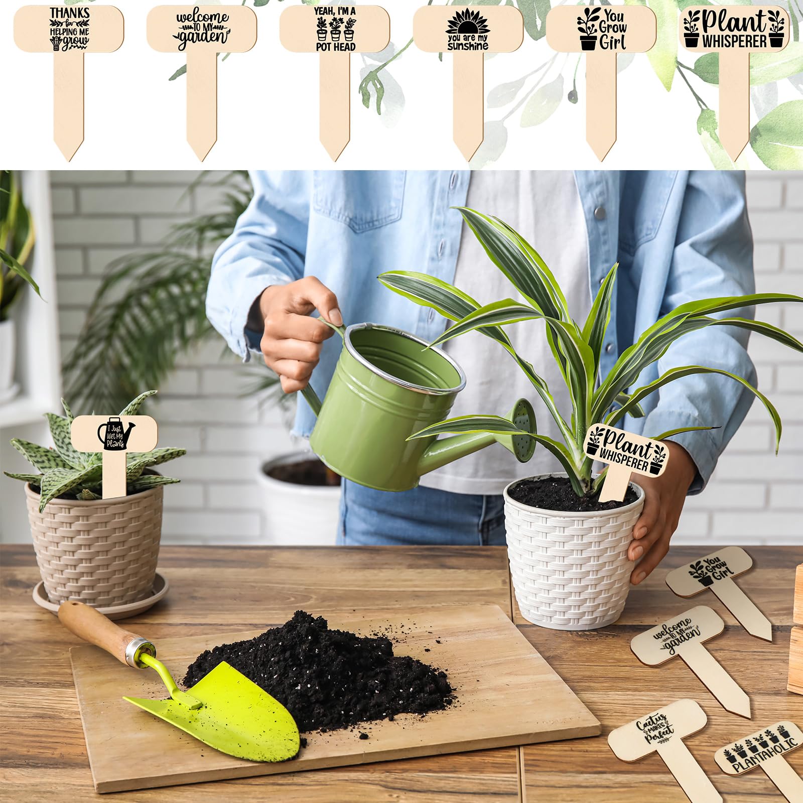 Snapklik.com : Wenqik 48 Pcs Funny Wooden Plant Markers Plants Labels ...