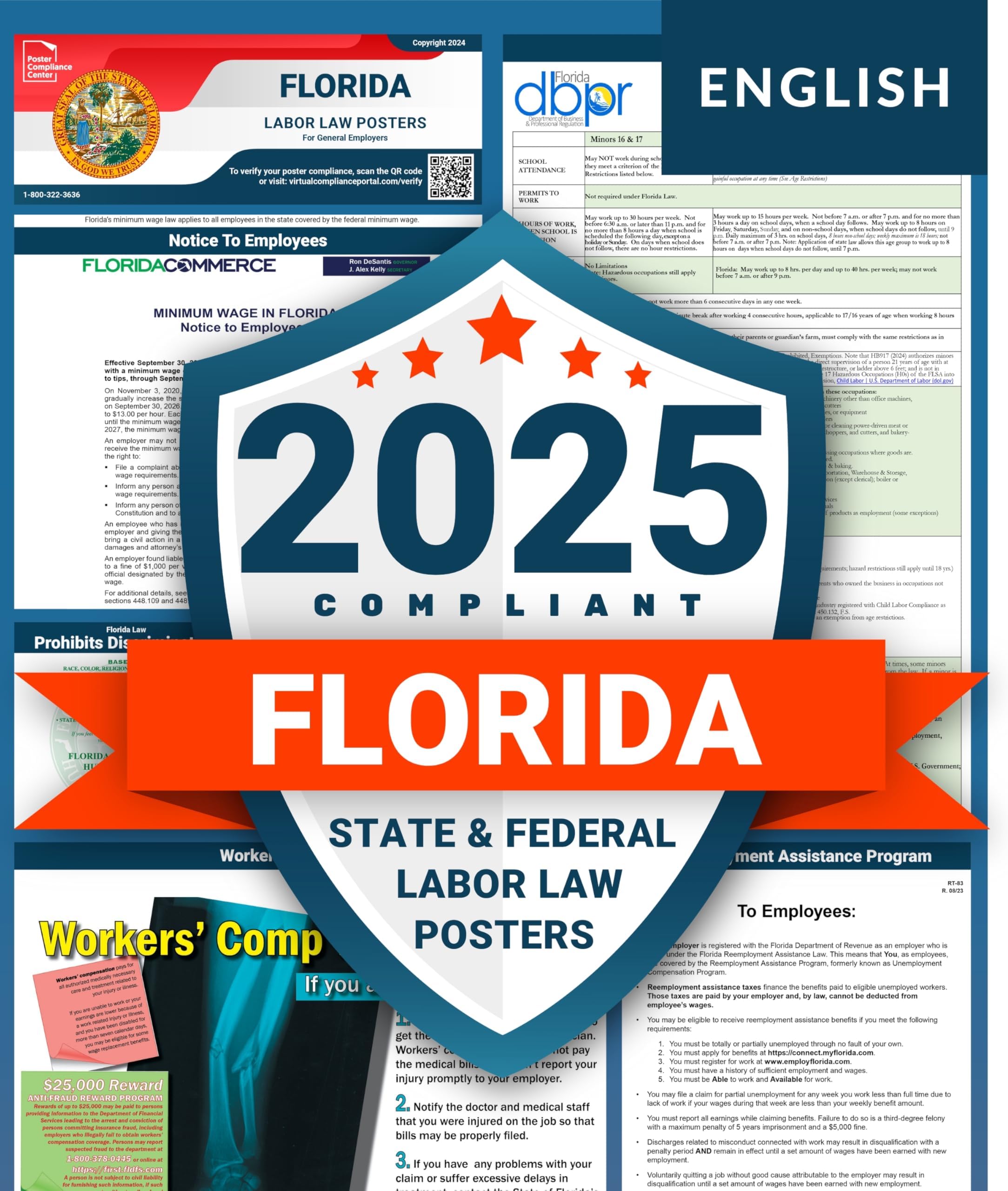 Amazon.com: 2025 Florida Labor Law Poster- State, Federal, OSHA ...
