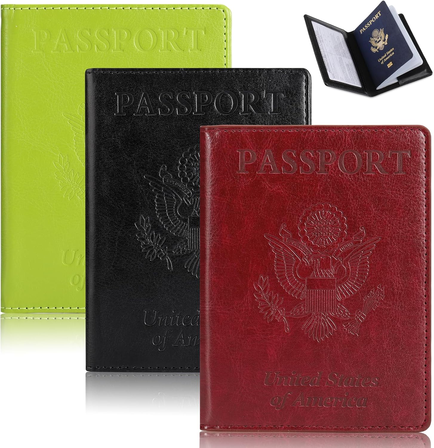 Amazon.com | labato Passport Holder Women, Passport Cover Family, PU ...