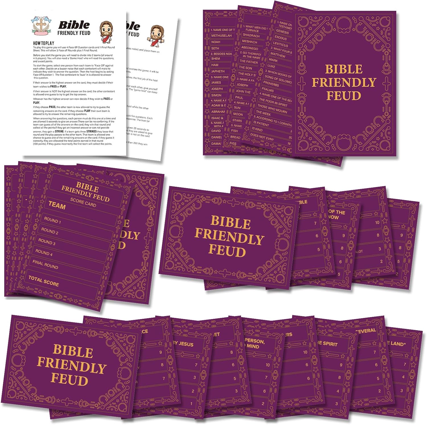 Amazon.com: Bible Friendly Feud Game Set Supplies for Adults and Teens ...