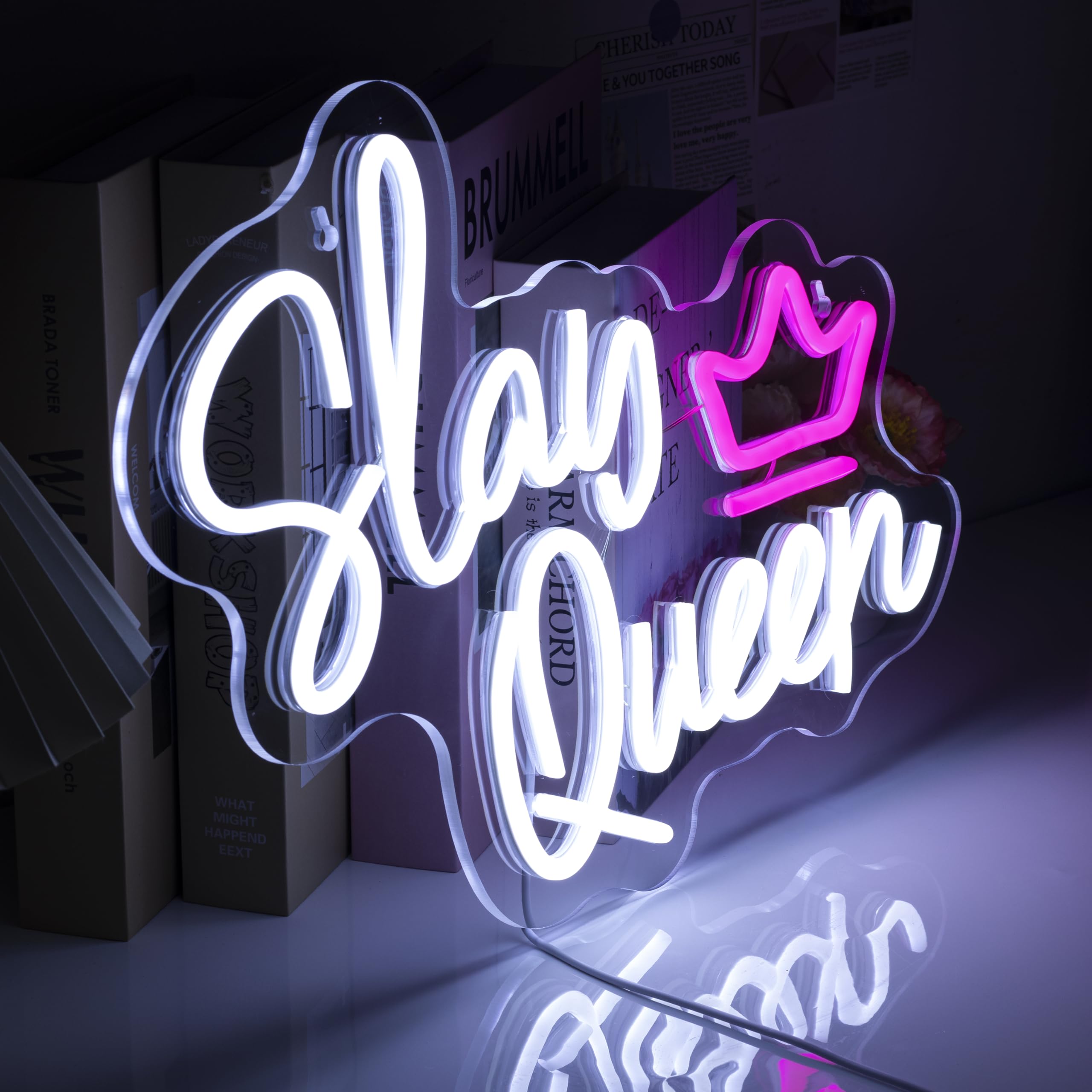 Amazon.com : NINTHVEEN Slay Queen Neon Sign，Led Neon Light，Neon Signs ...