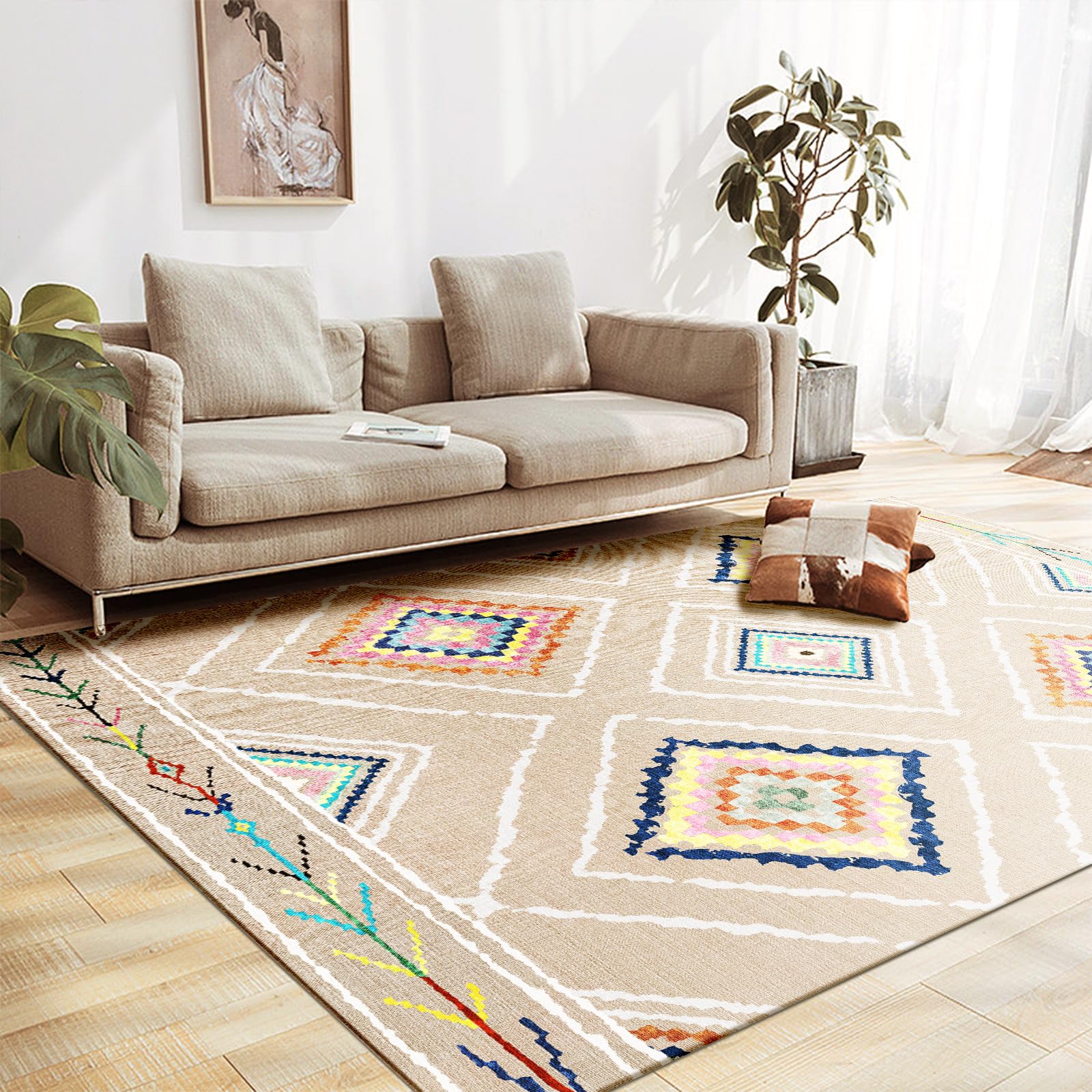 BESTSWEETIE 4x6 Area Rugs, Washable 4x6 Rugs, Non Slip Floor Carpet ...