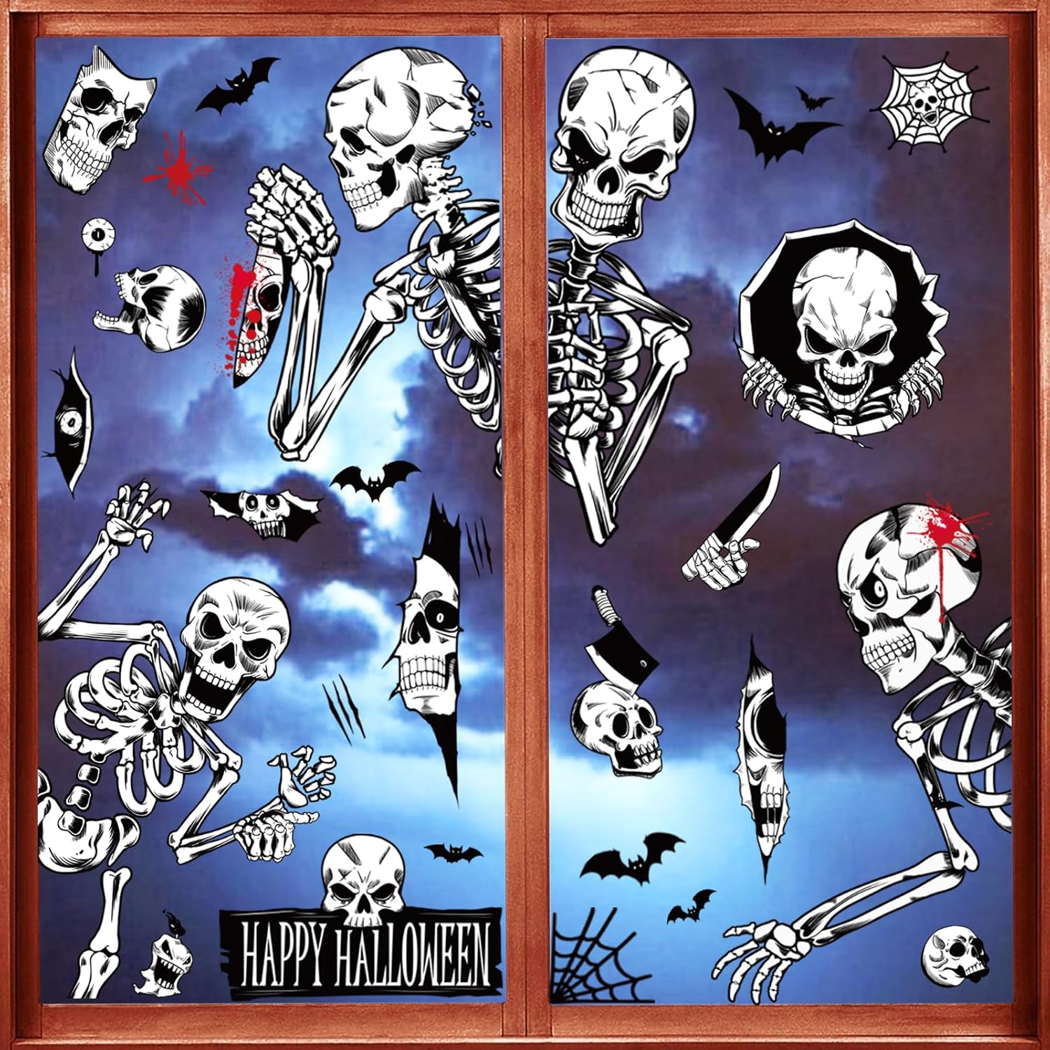 Amazon.com: NEWMIAO Halloween Window Stickers, 8 Sheets Halloween ...