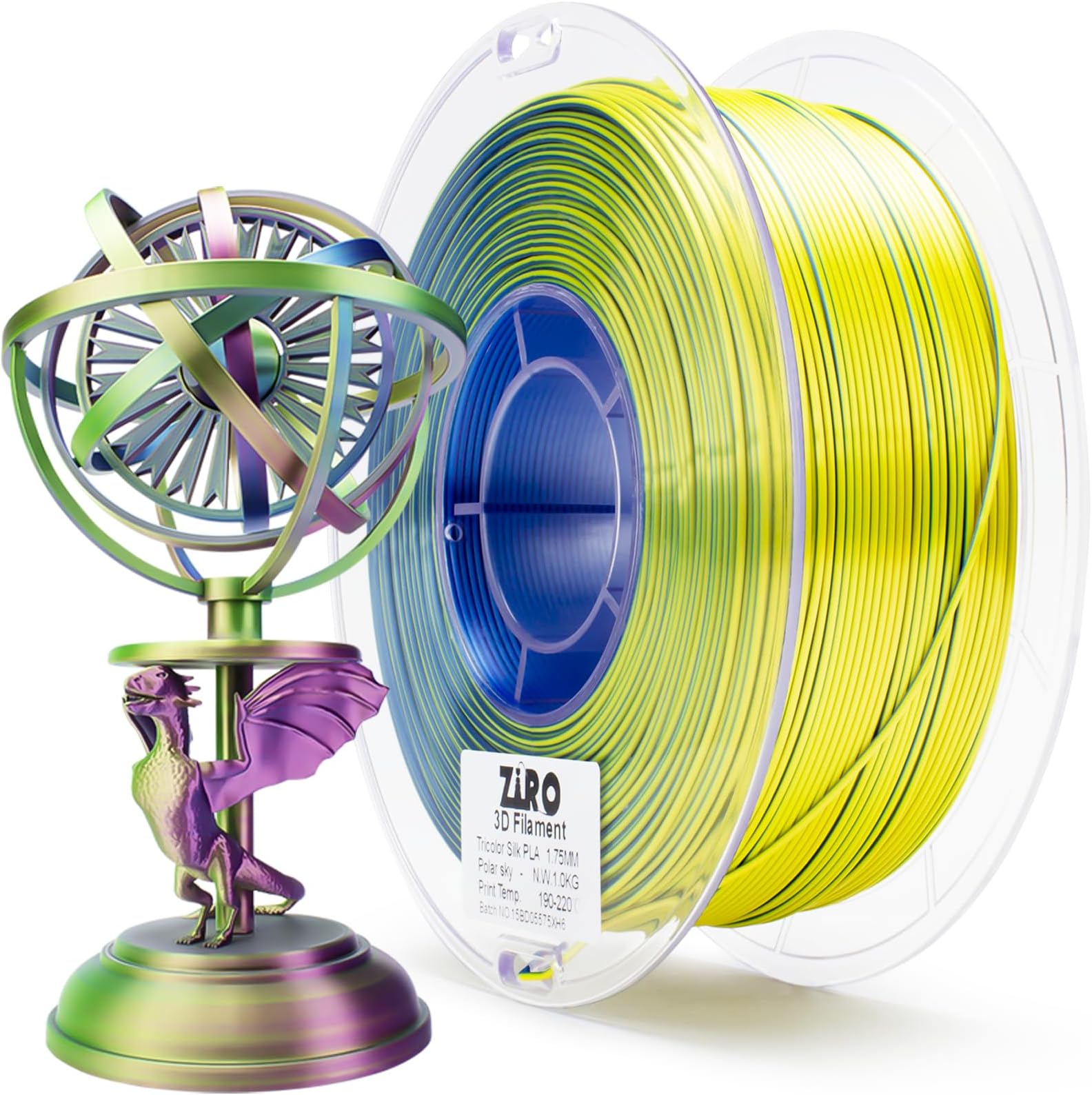 Amazon.com: ZIRO Silk 3-in-1 Color Change PLA Filament 1.75mm, Magic ...