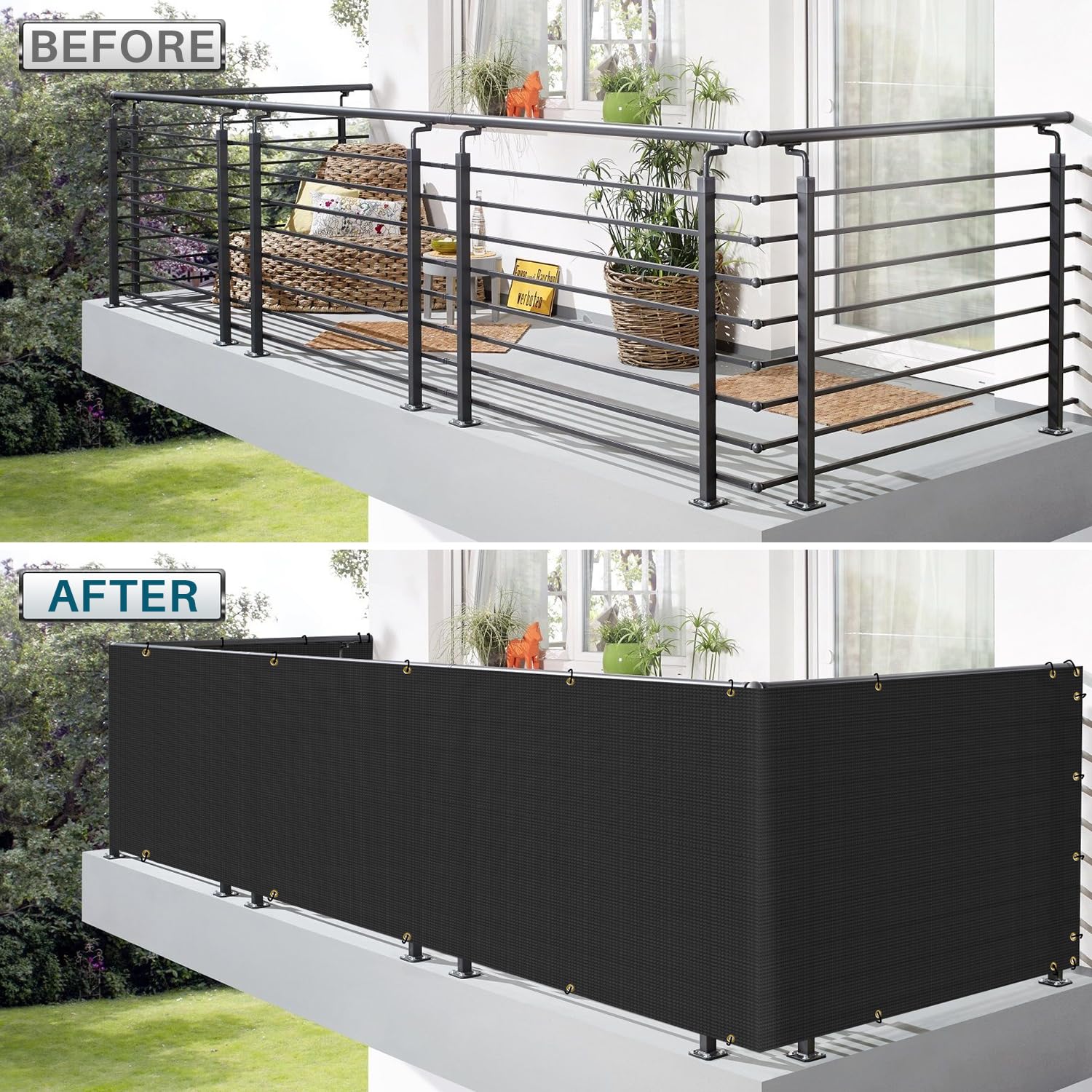 Snapklik.com : Coarbor 3x25 Balcony Privacy Fence Screen Mesh Balcony ...