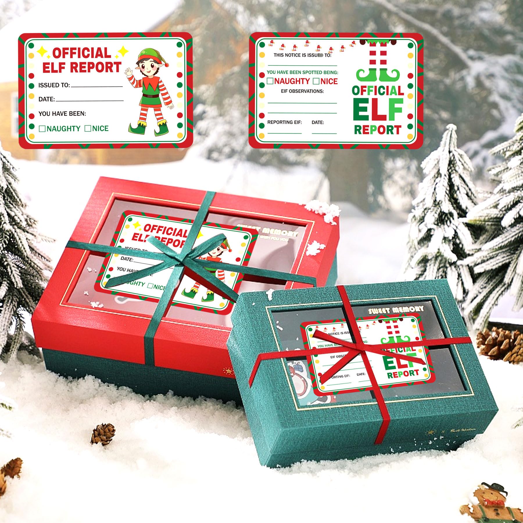 Elf Notes 50pcs Official Elf Reports North Pole Elf Christmas Cards 4 ...