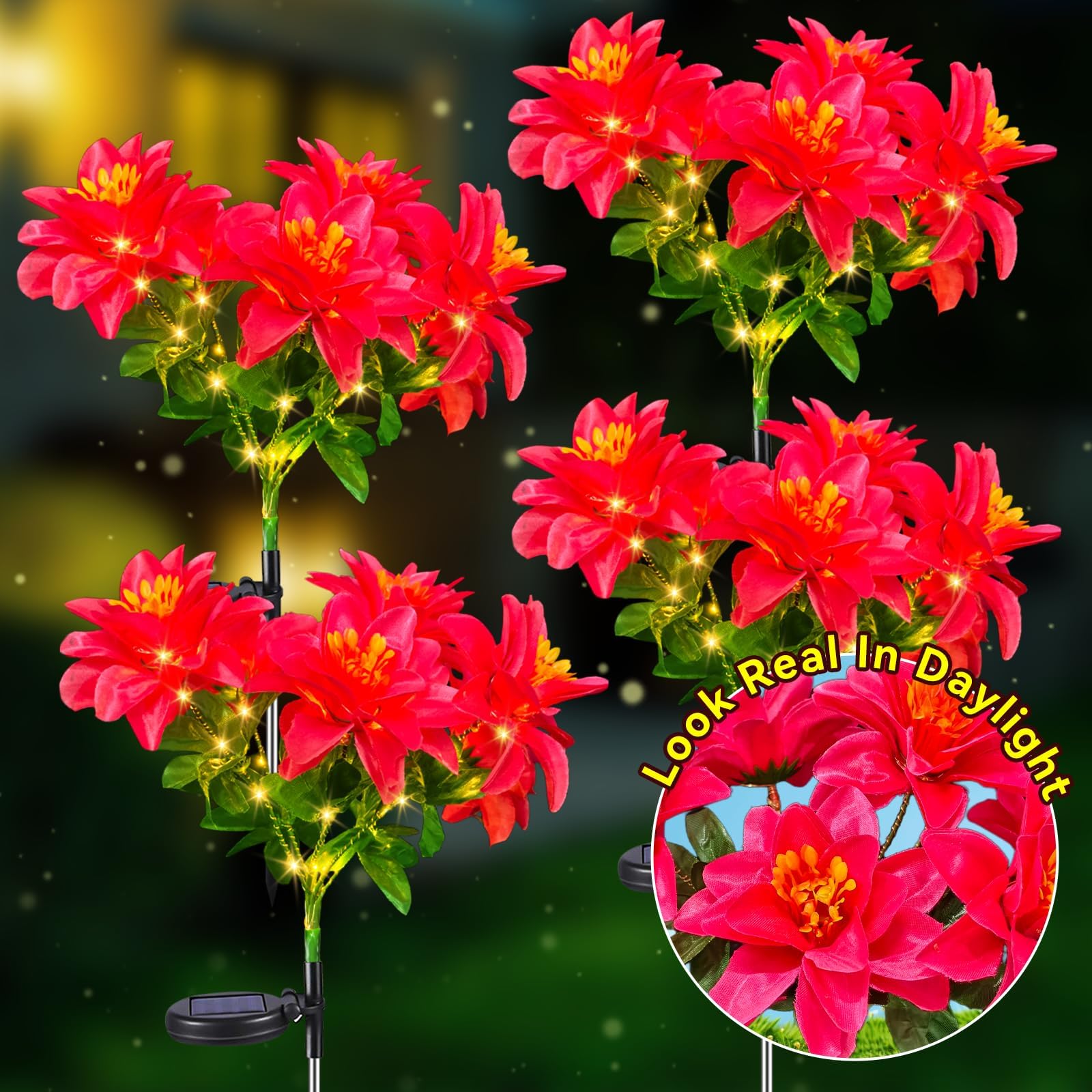 Amazon.com : Solar Lights Outdoor Garden Decor: 6 Pack of 24 Lily ...