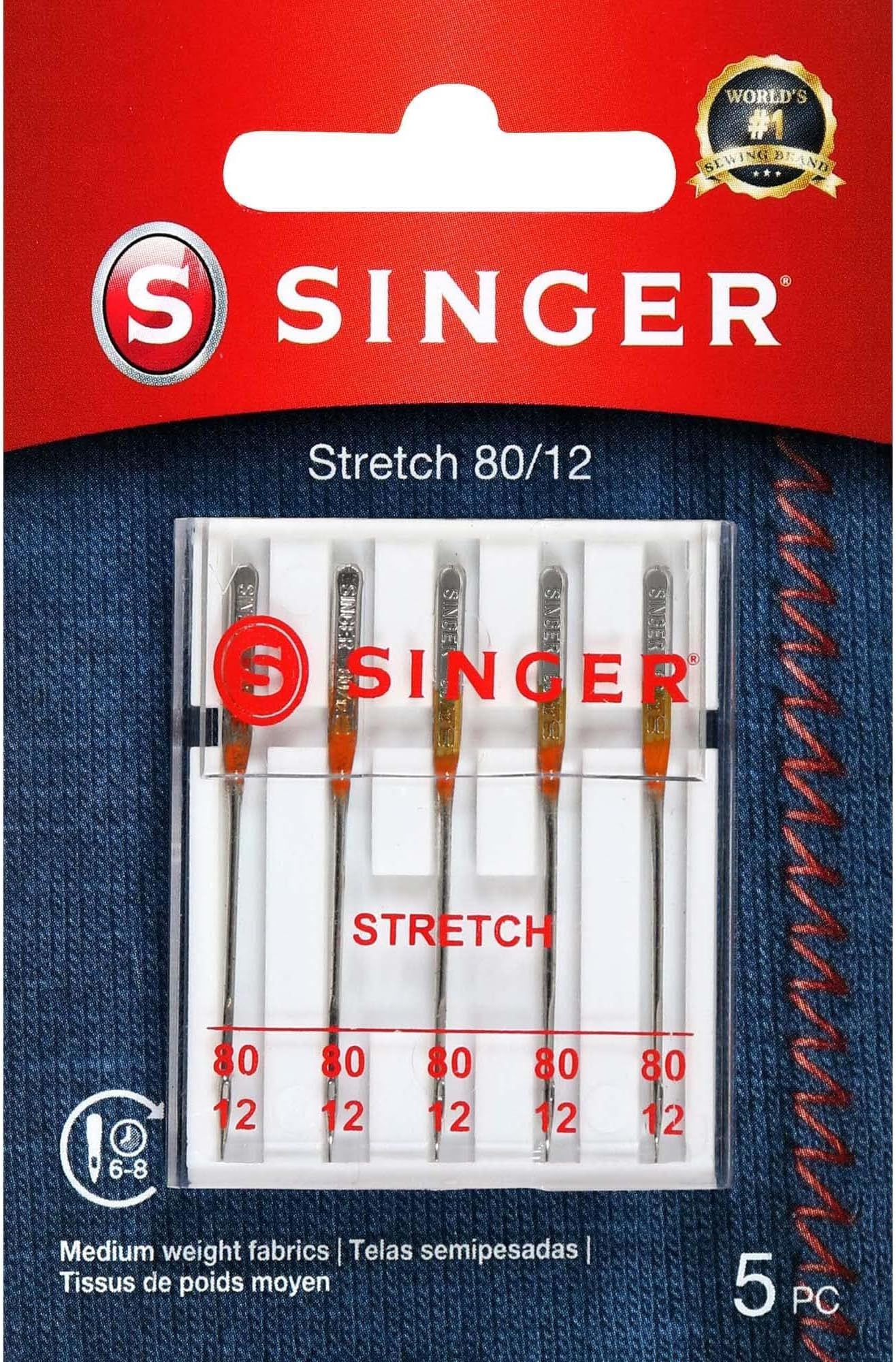 SINGER Stretch Sewing Machine Needles, Size 80/12-5 Count : Amazon.ca: Home
