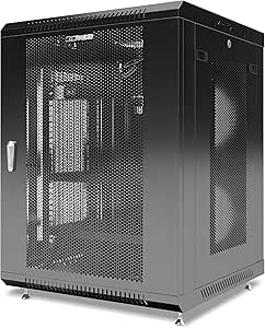 Sysracks 15U Networking Cabinet 24-inch Depth Server Rack Locking Network Enclosure with Fan ...