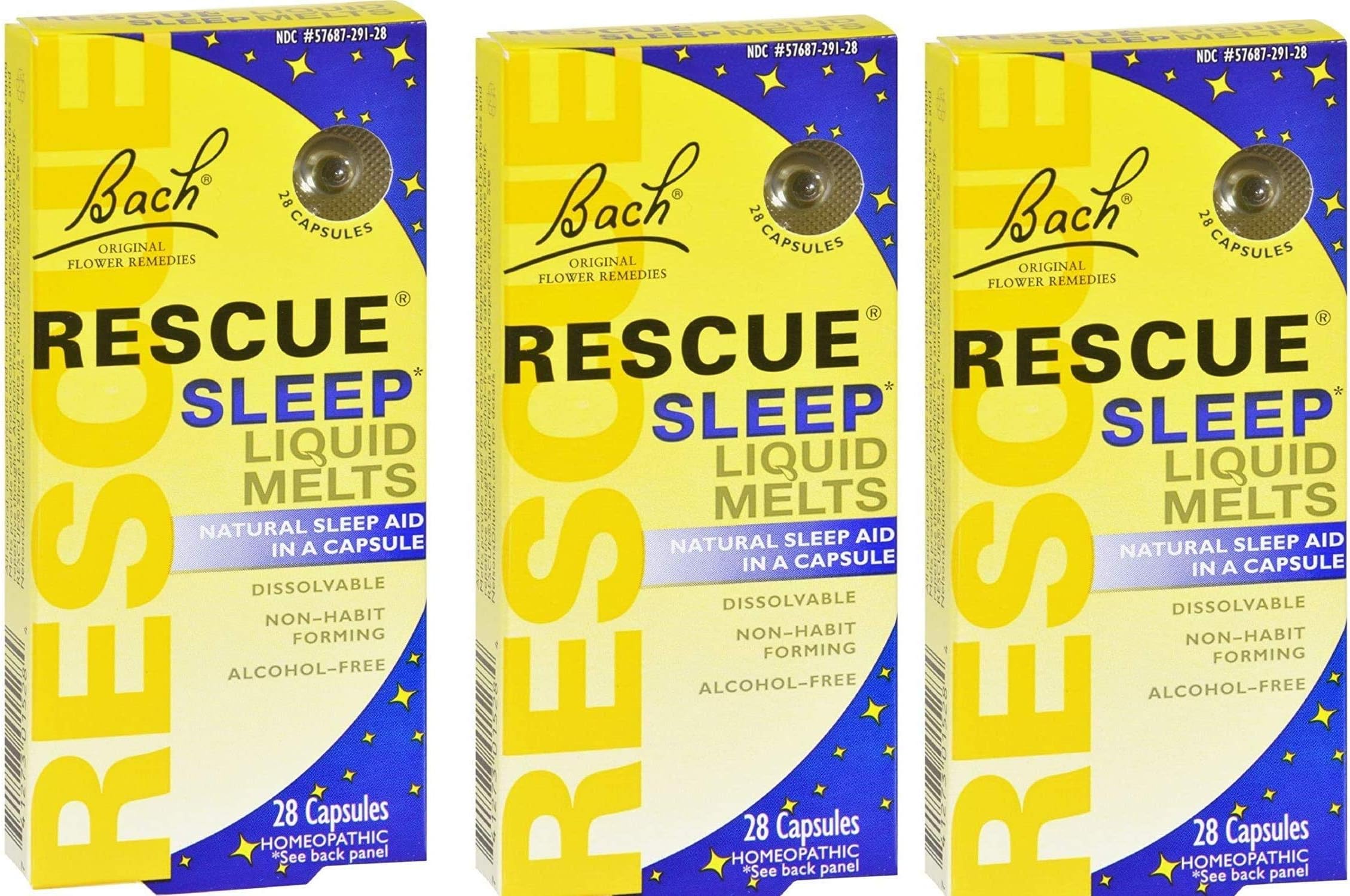 Amazon.com: Bach Rescue Sleep Liquid Melts, Dissolvable Capsules 28 ea ...