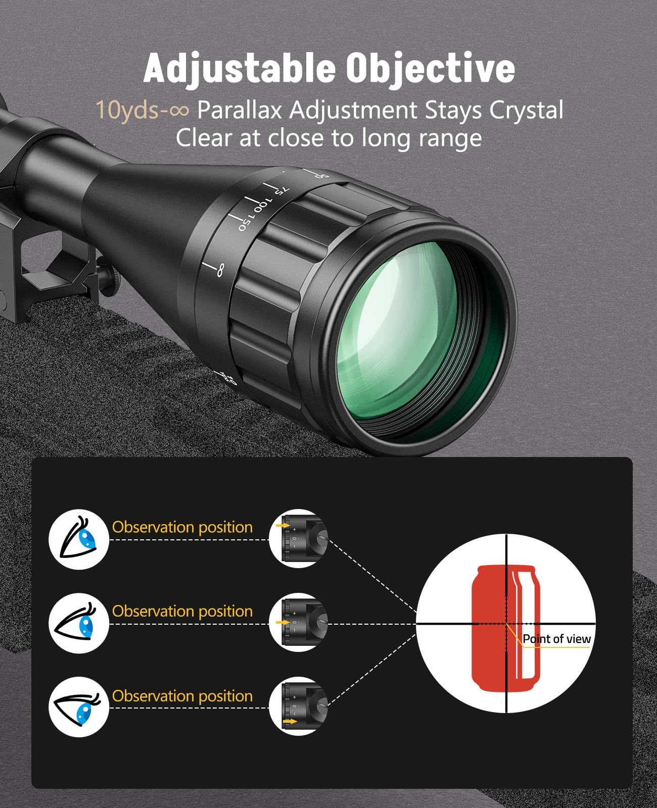 Snapklik.com : MidTen 6-24x50 AO Rifle Scope For Hunting - Red And ...