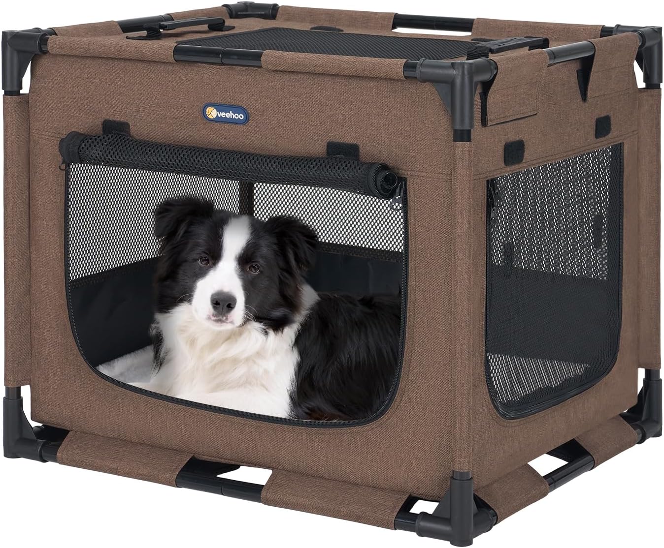 Amazon.com : Veehoo 36 inch Soft Dog Crate, Lightweight Dog Cat Kennel ...