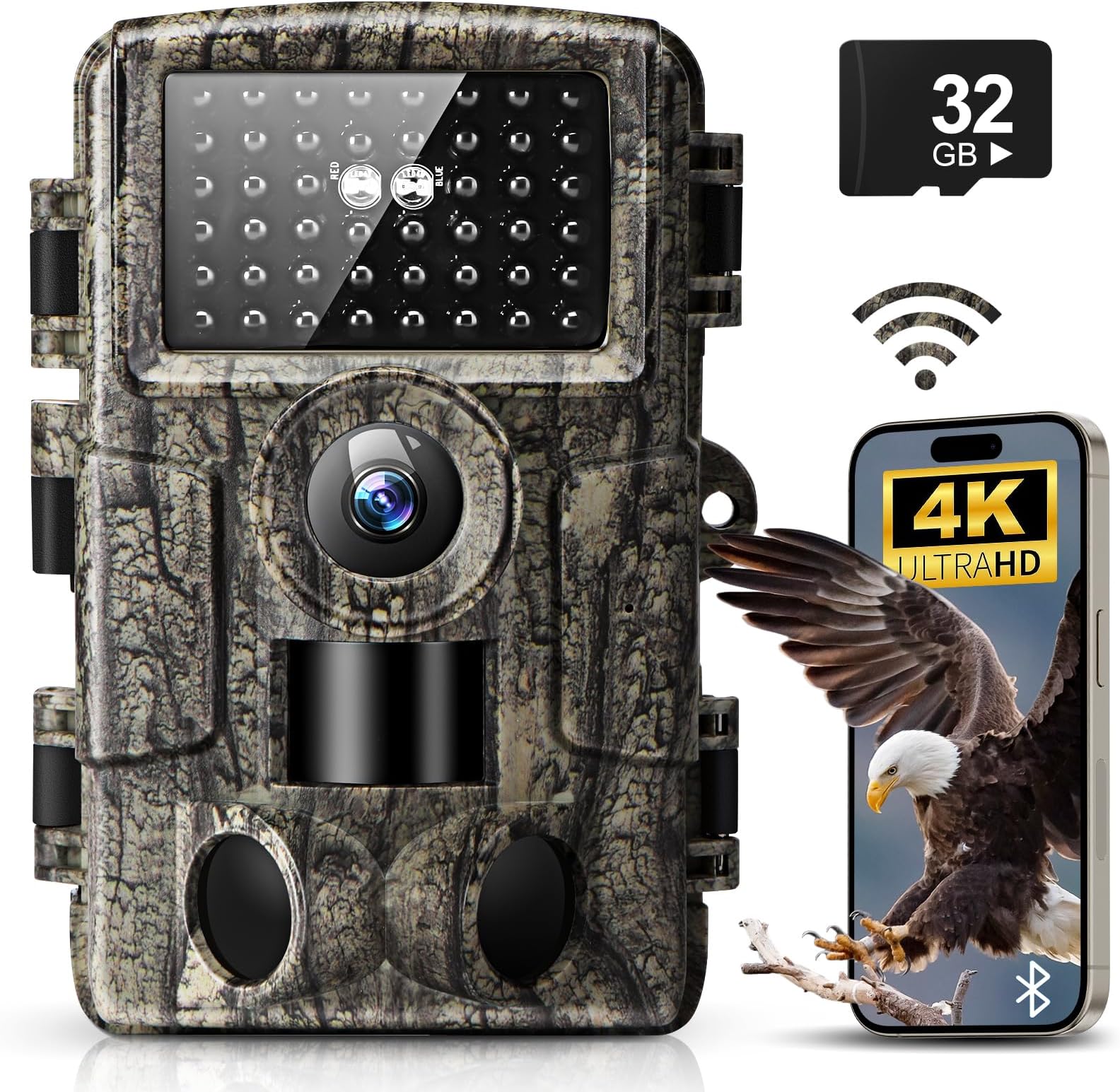 Amazon.com : MRSCRET WiFi Trail Camera, 4k 60MP Game Camera with Night ...