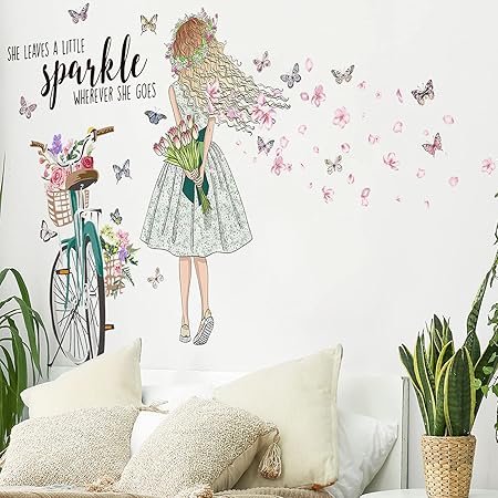 Amazon.com: DEKOSH Girl Wall Decals for Kids Room | Wall Art Stickers ...