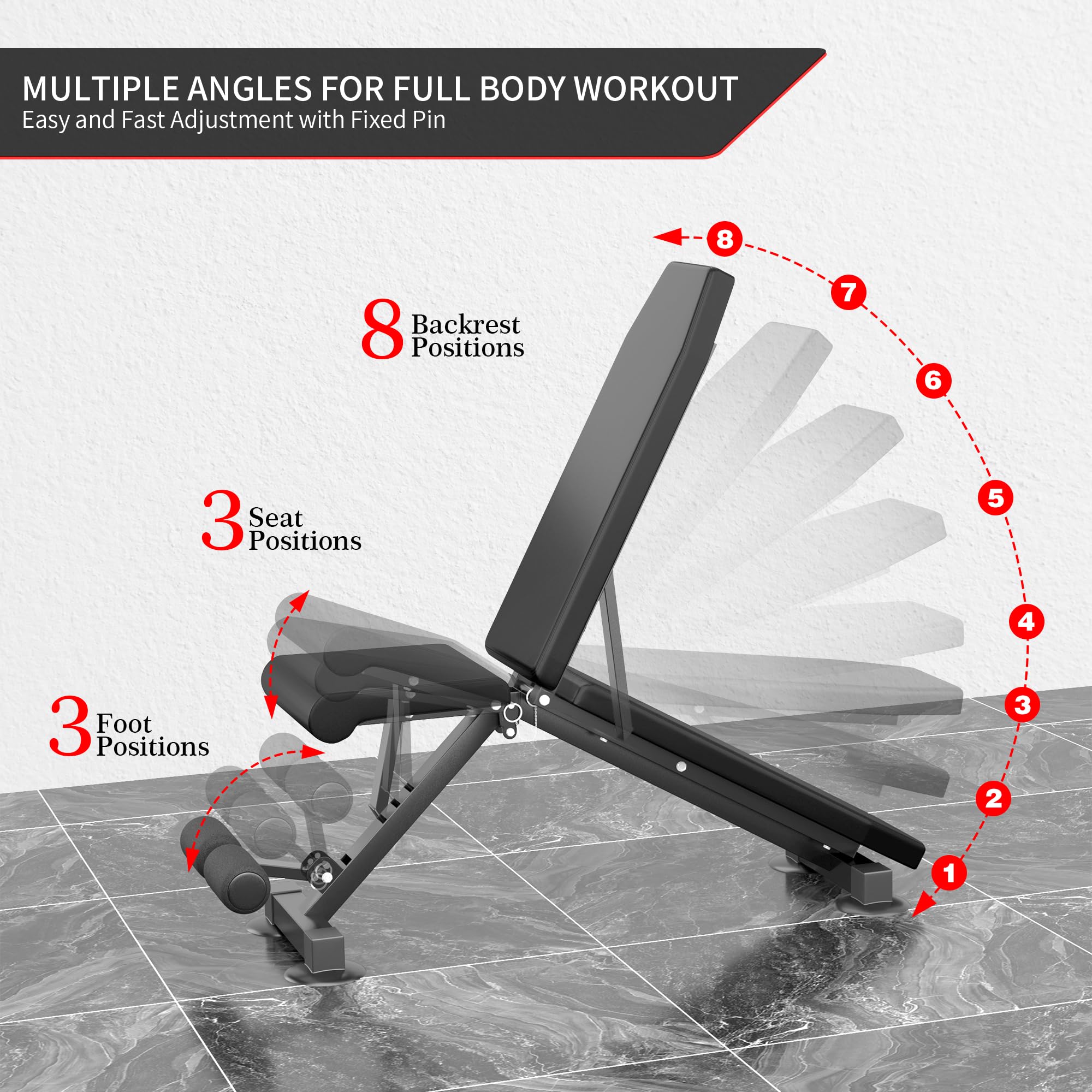 Snapklik.com : Weight Bench Workout Bench For Incline Decline Exercise ...
