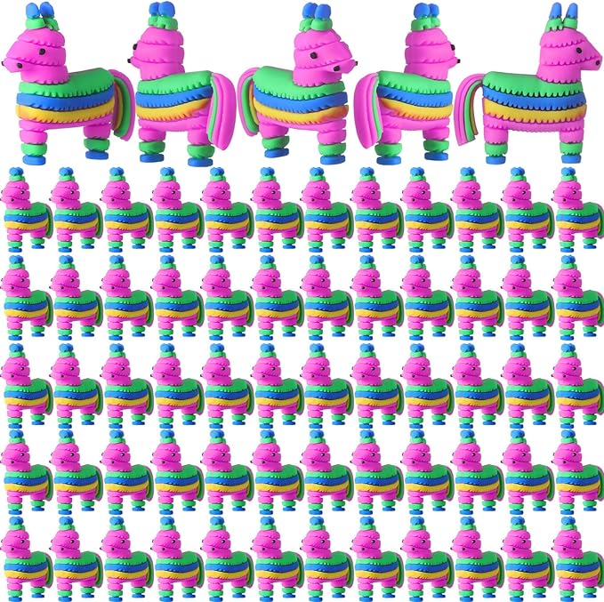 Amazon.com: Weysat 50 Pcs Mini Donkey piñatas Figurines Small Rainbow ...