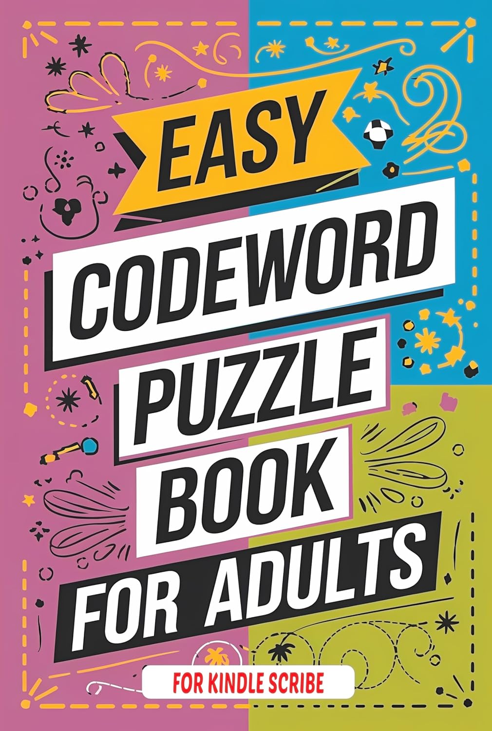 Easy Codeword Puzzle Books For Adults: Crossword Logic Brain Teasers ...