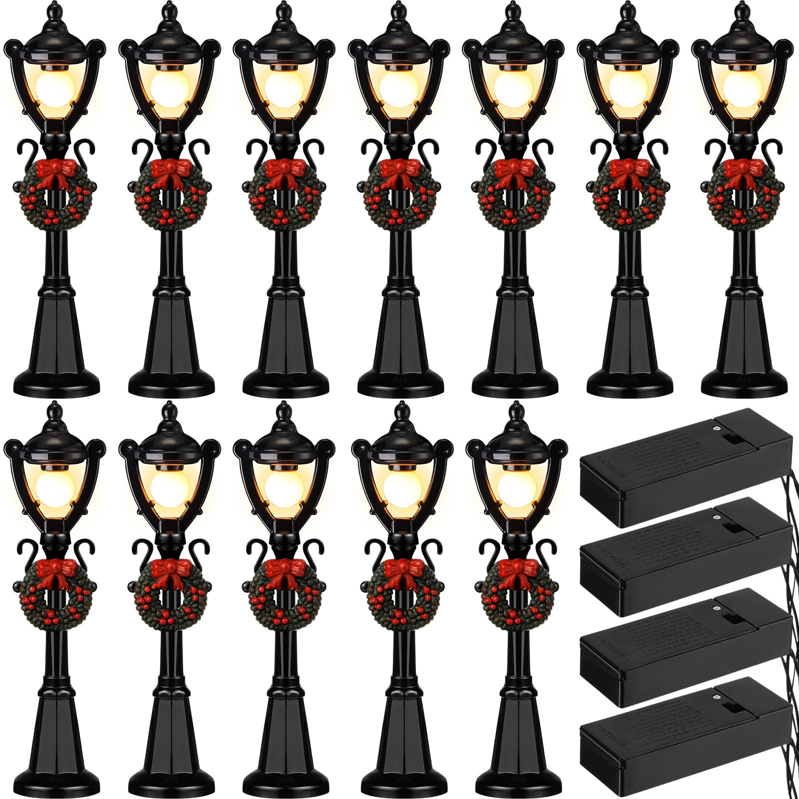 Amazon.com: Treela Mini Street Light Models Christmas Gas Miniature ...