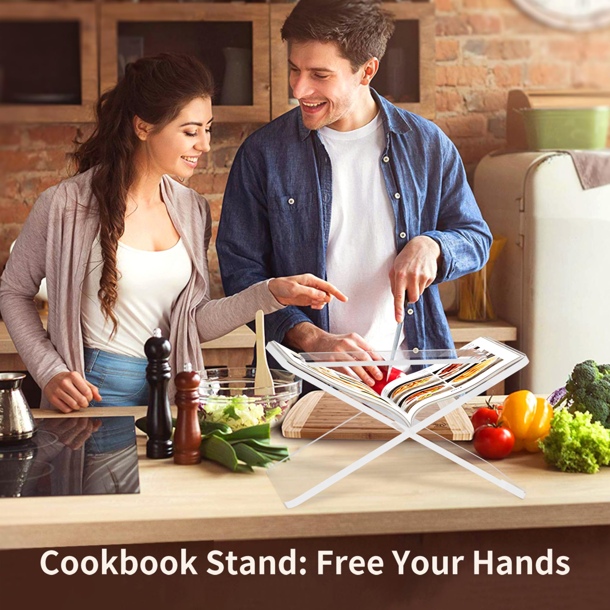Snapklik.com : Book Stand, Acrylic Cookbook Stand For Reading, Clear ...