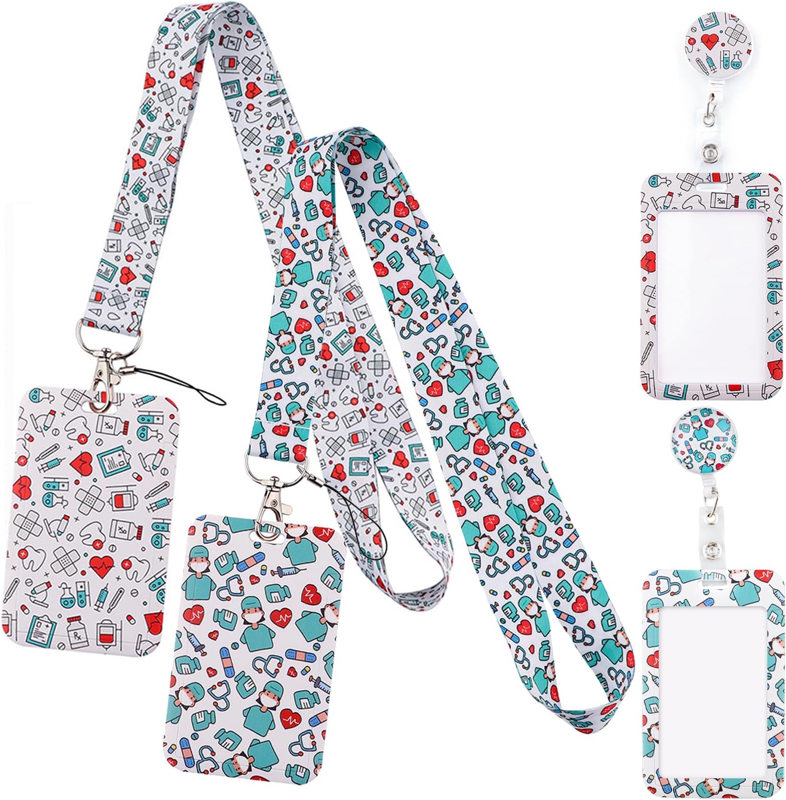 Tydezjl 2 Pezzi Porta Badge Infermiere Porta Badge da Collo Infermiera ...