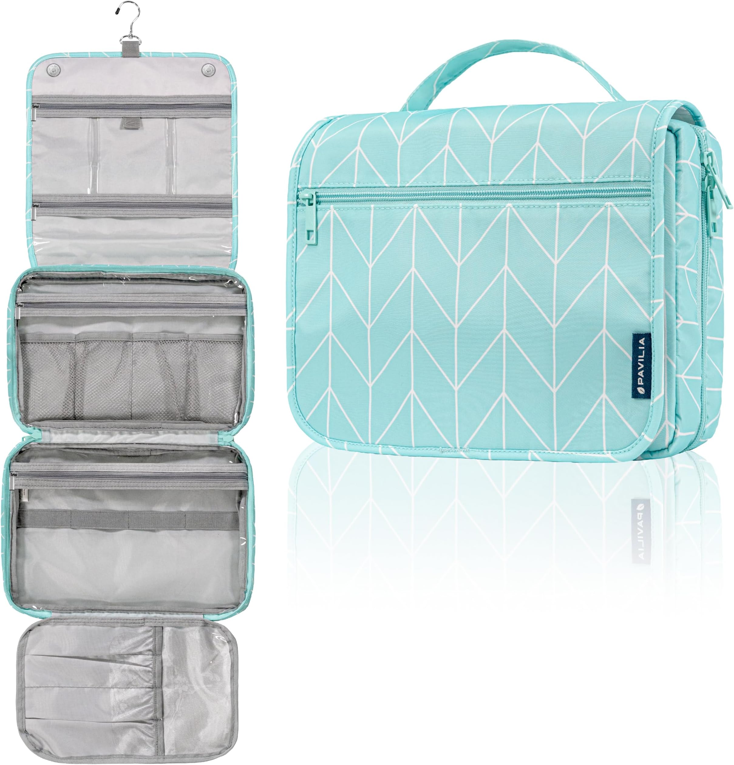 Amazon.com : PAVILIA Hanging Toiletry Bag Women Men, Foldable Cosmetic ...