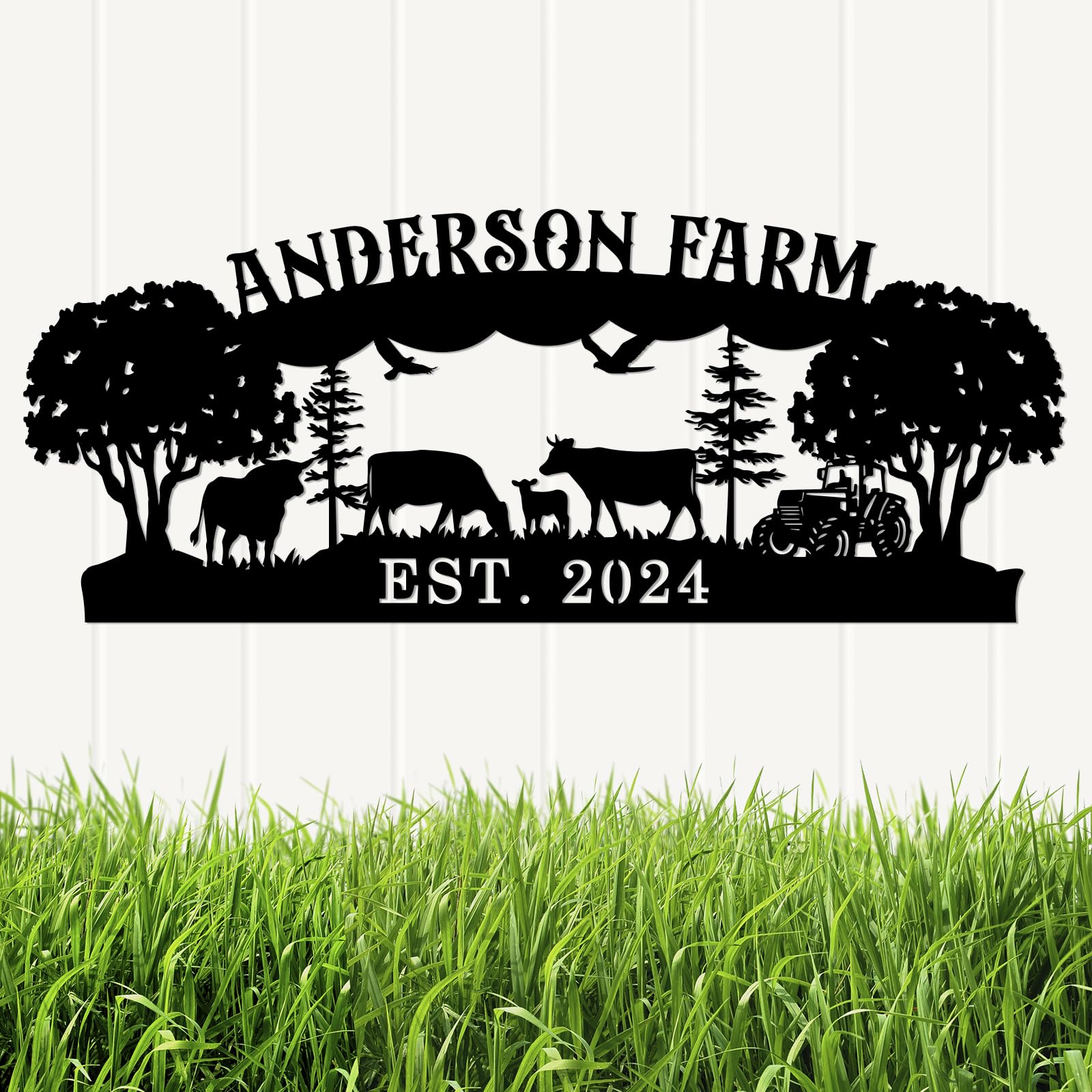 Amazon.com: TNATUR Custom Metal Farm Sign - Large Metal Ranch Sign with ...