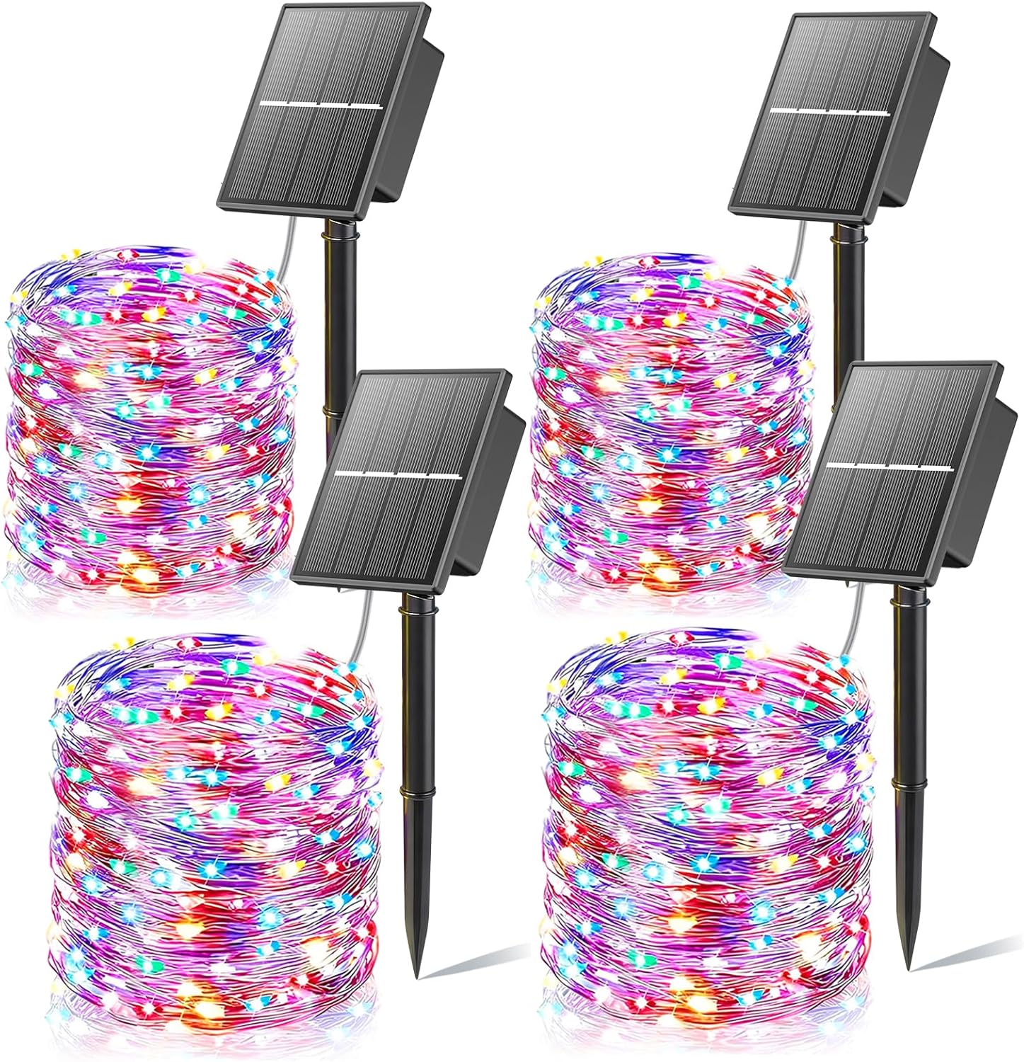 4 Pack Solar String Lights Outdoor, Each 72ft 200 LED Solar Christmas ...